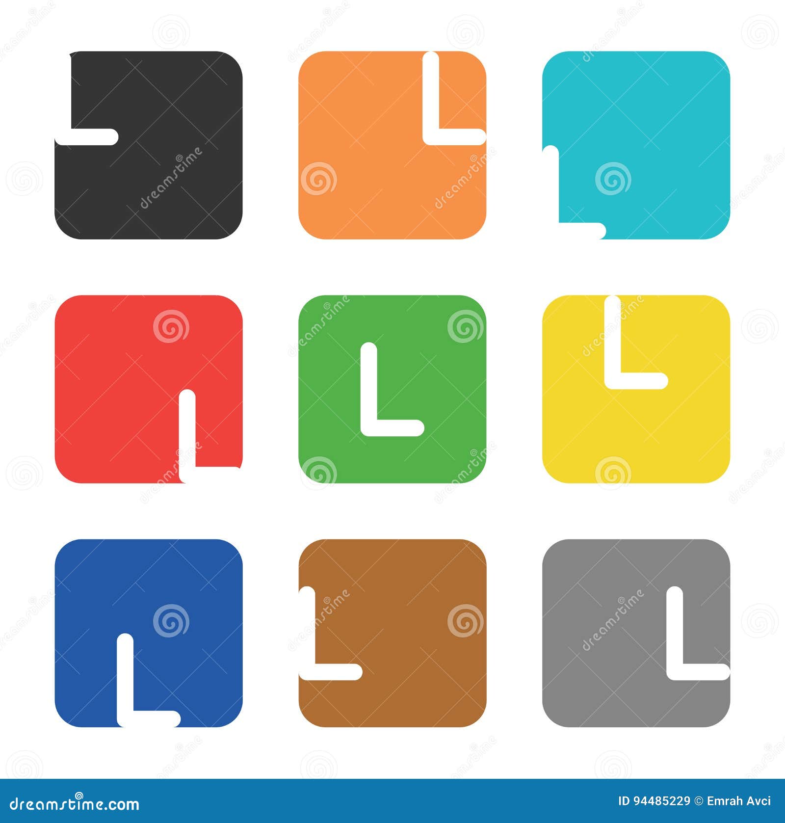 Logo Element, Letter L in Square Stock Vector - Illustration of logo ...