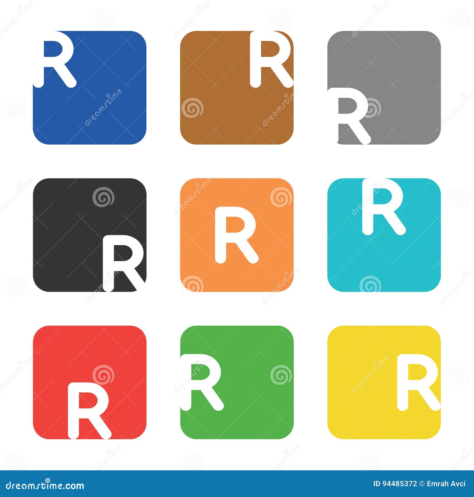 Logo Element, Letter R in Square Stock Vector - Illustration of ...