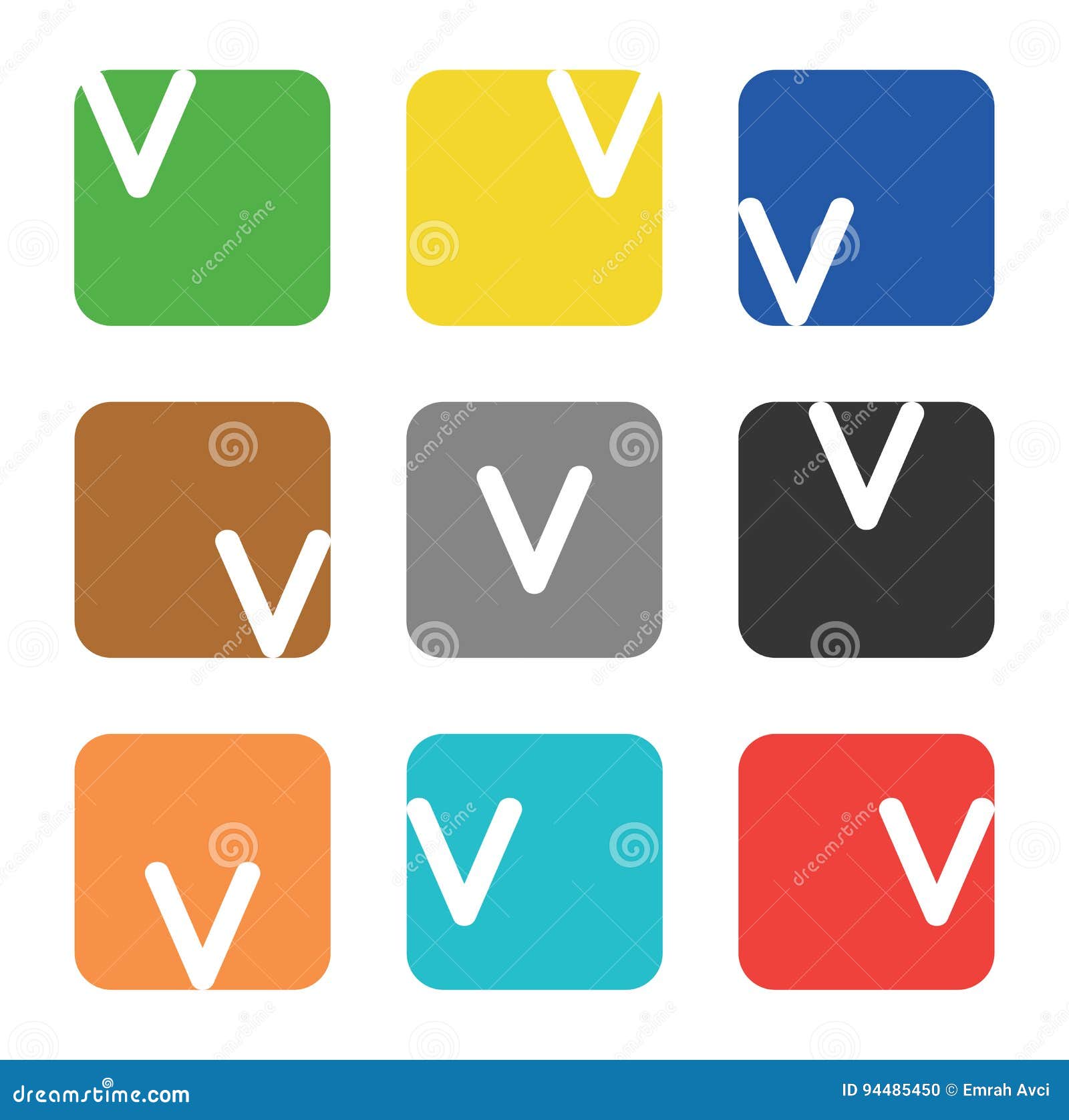 Logo Element, Letter V in Square Stock Vector - Illustration of label ...