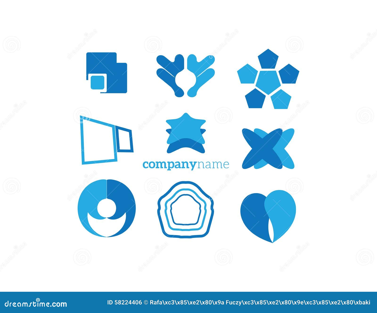 Logo elements set blue stock vector. Illustration of cloud - 58224406
