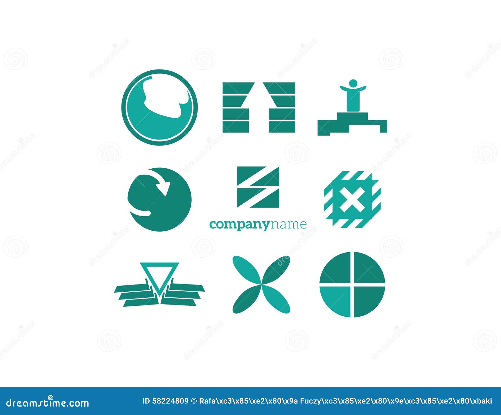 Logo elements set green stock vector. Illustration of office - 58224809