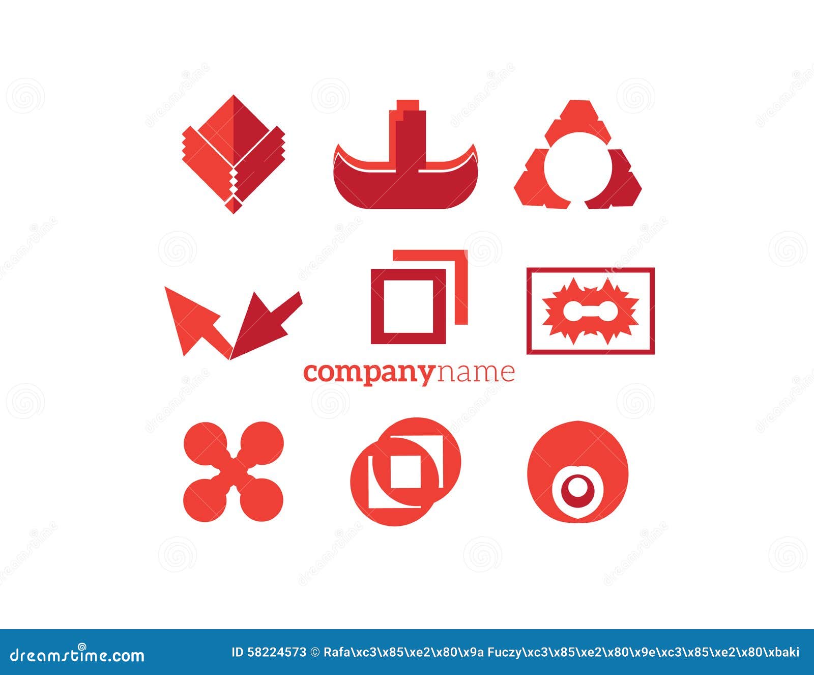 Logo Elements Set Red Orange Stock Vector - Illustration of abstract ...