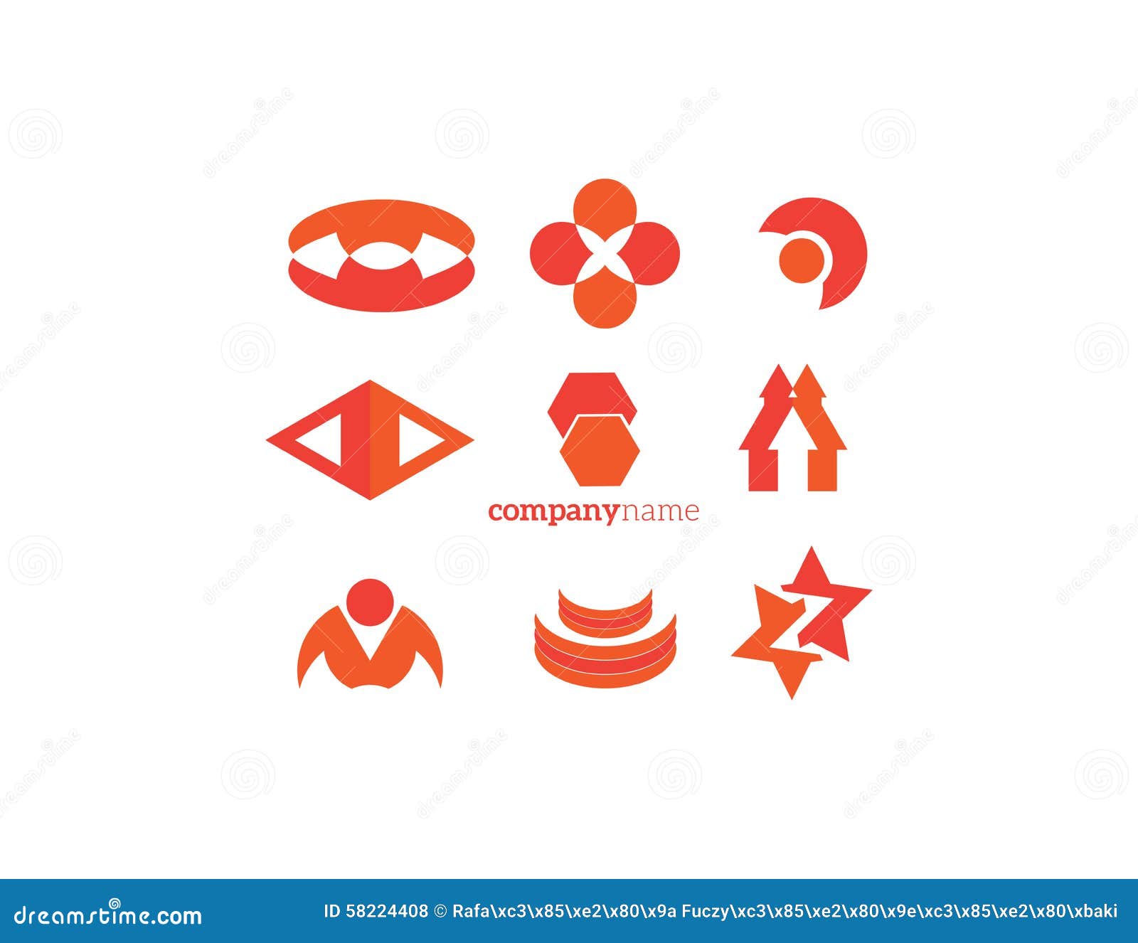 Logo Elements Set Red Orange Stock Vector - Illustration of cloud ...