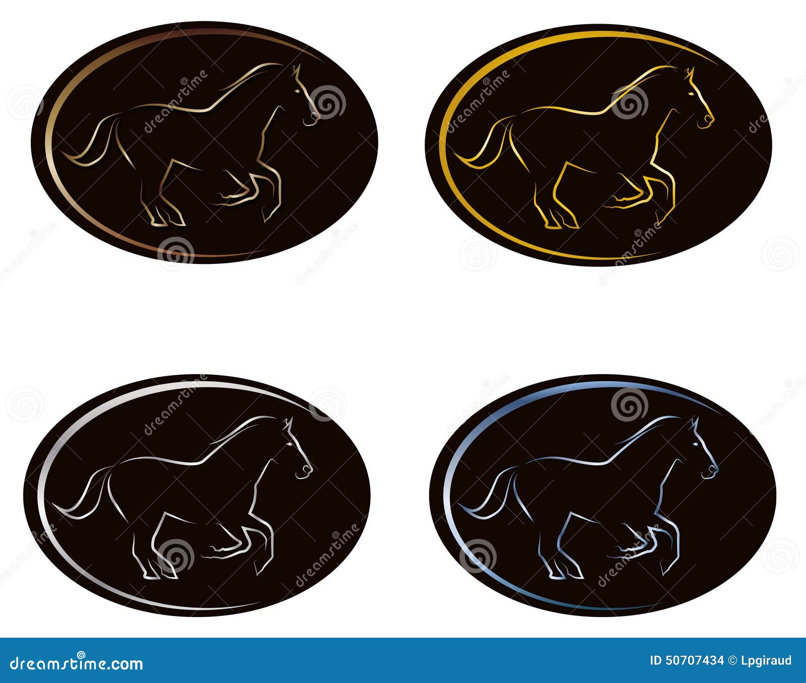 Logo ellips and horse stock illustration. Illustration of silver - 50707434