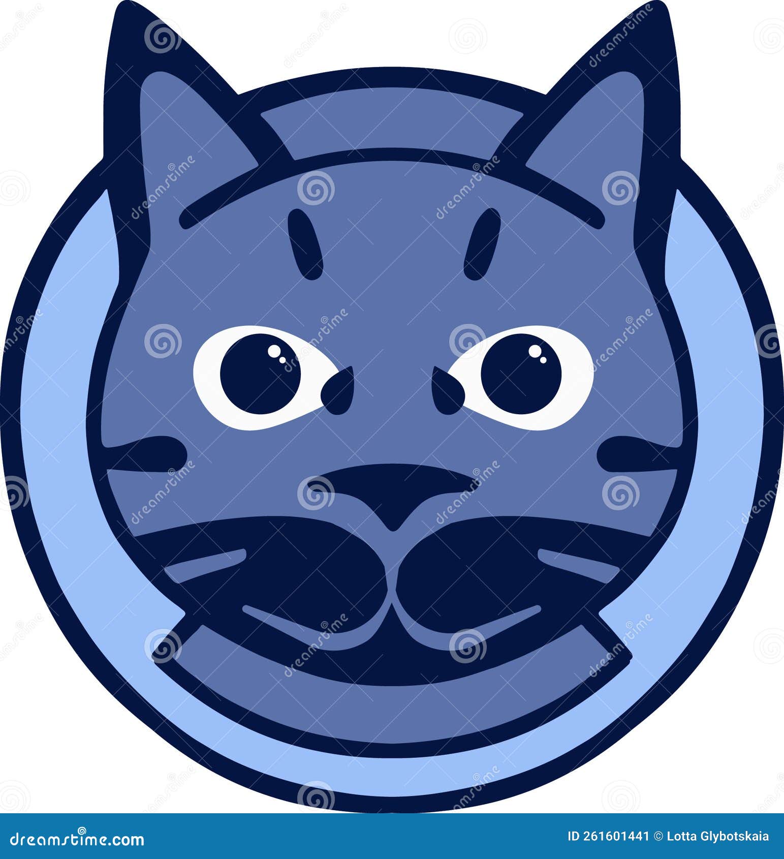 Logo Emblem of Blue Cat Portrait Stock Vector - Illustration of kitty ...