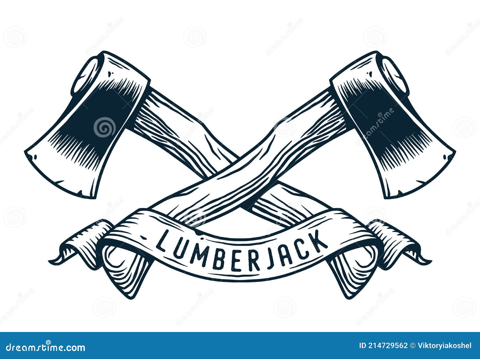 Axe or Ax of Lumberjack, Axeman. Hatchet for Chop Stock Vector ...