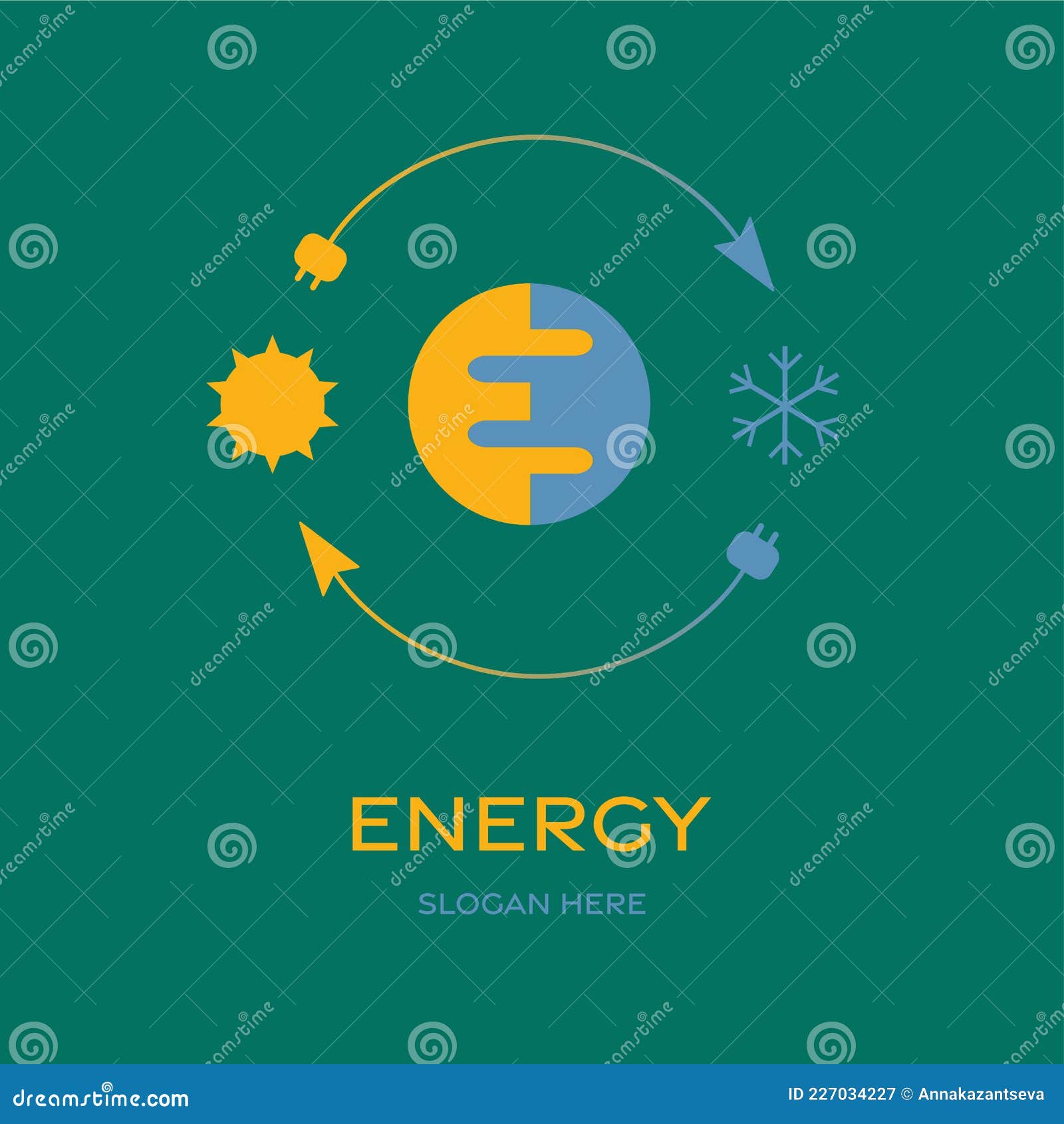 Logo of Energy Circulation Process, Service. Using and Save Energy ...