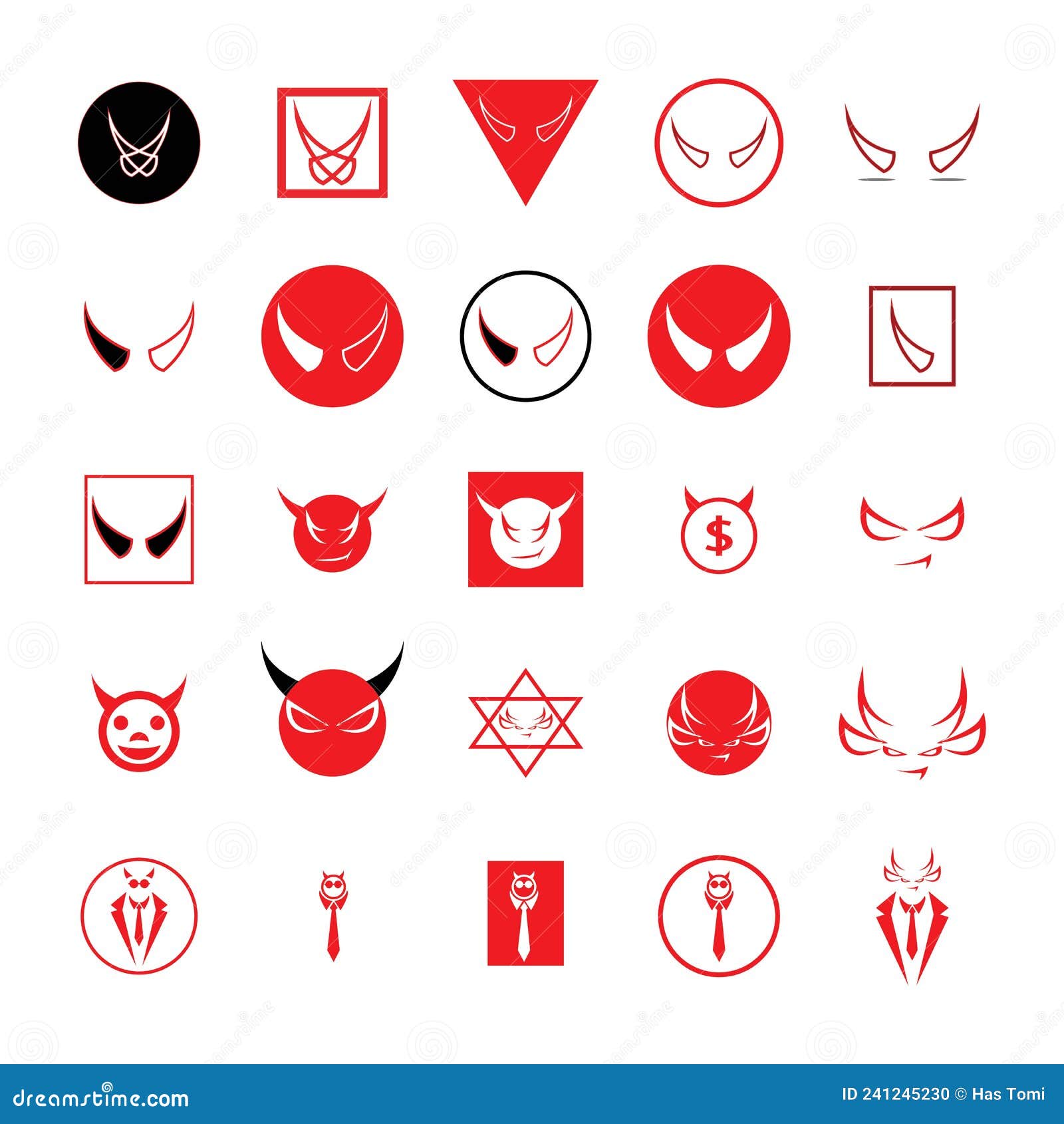 Logo et symbole du diable illustration stock. Illustration du élément - 241245230