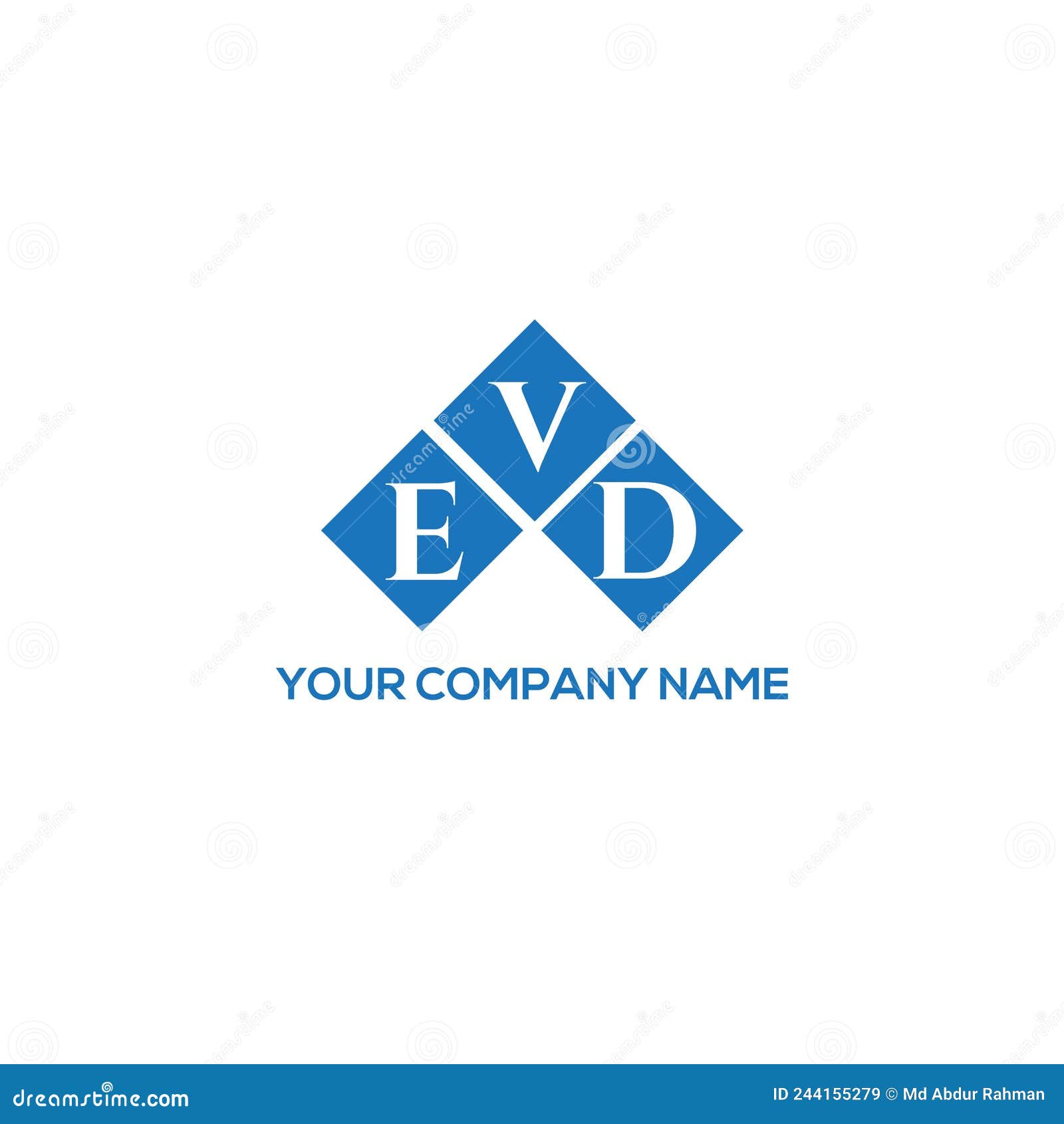 Logo Evd Lettre Sur Fond Blanc. Concept De Logo De Lettre Initiale ...