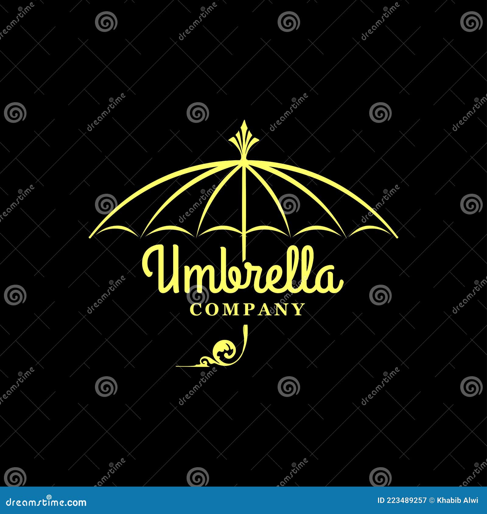 Logo exclusif parapluie illustration de vecteur. Illustration du ...