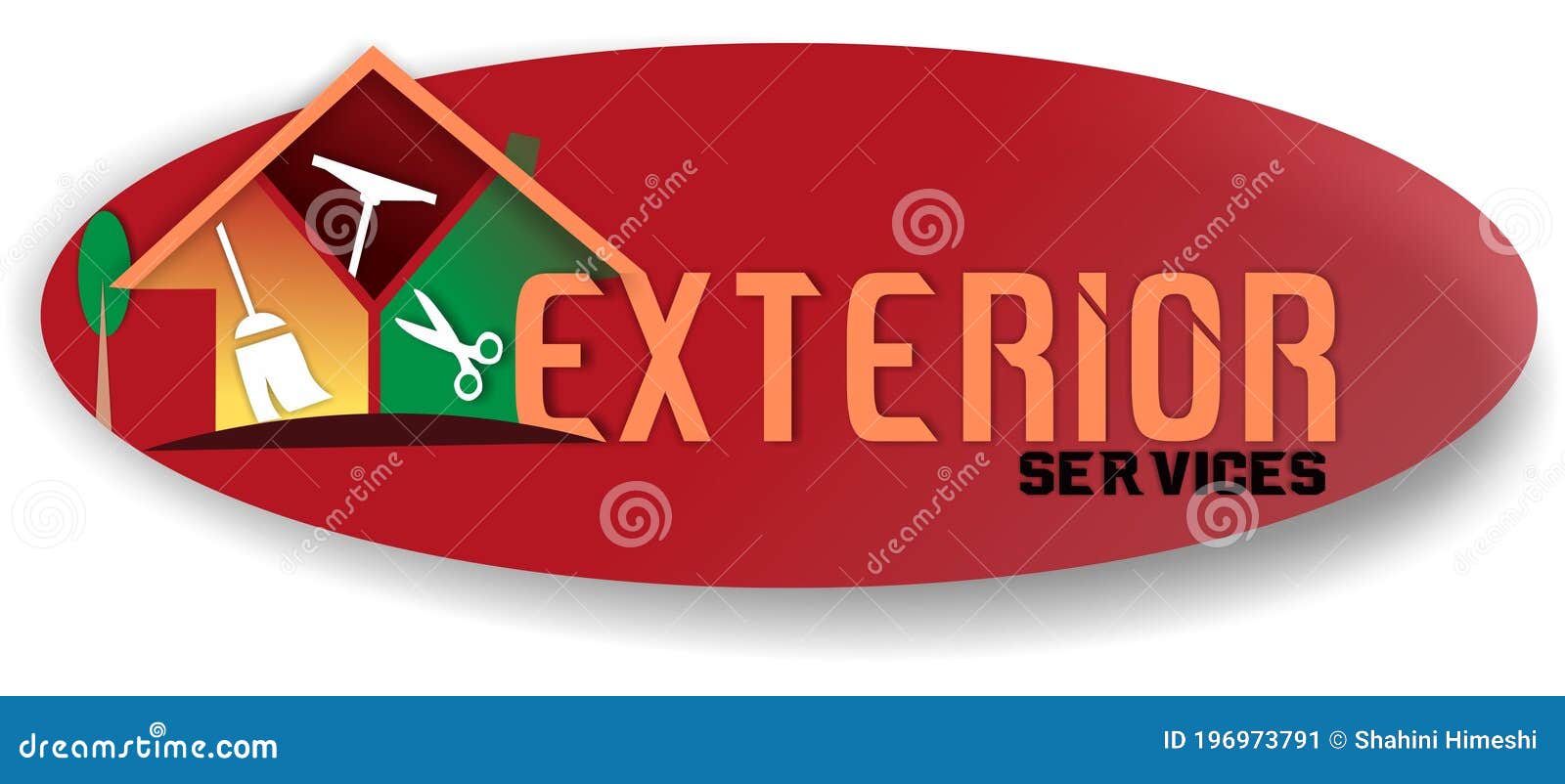 Logo for Exterior services stock illustration. Illustration of document ...