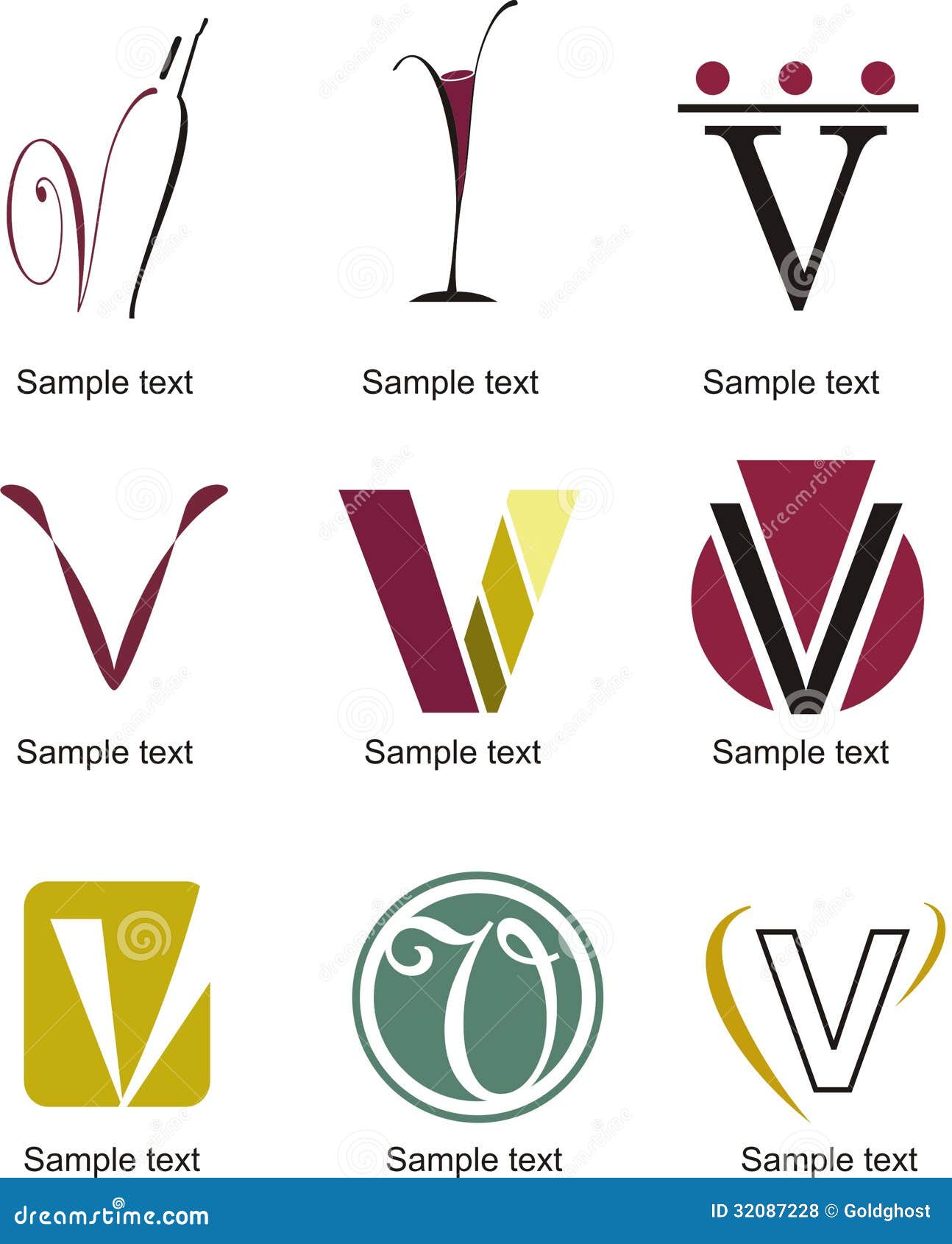 Logo för bokstav V vektor illustrationer. Illustration av symbol - 32087228