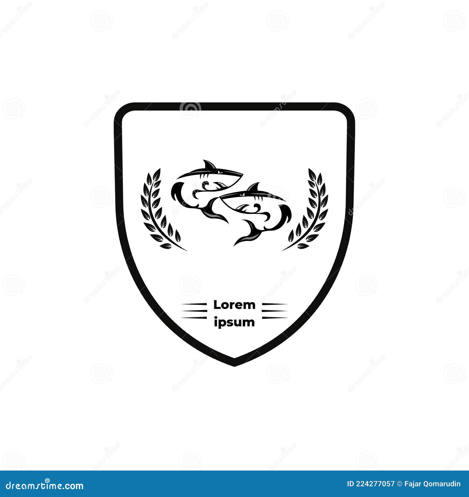 Logo Faccia a Faccia Di Due Squali Illustrazione Vettoriale ...