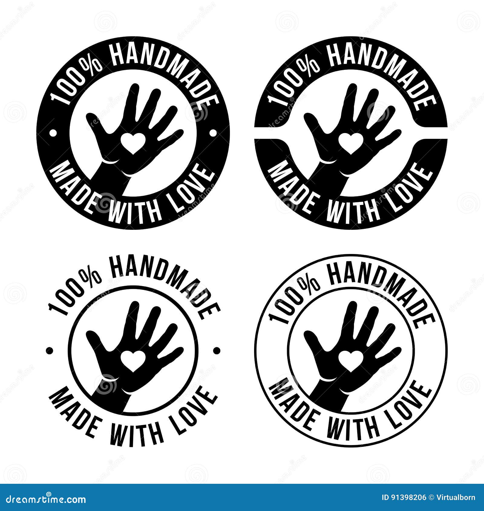 Logo Fait Main D'emblème Avec La Main Illustration de Vecteur ...