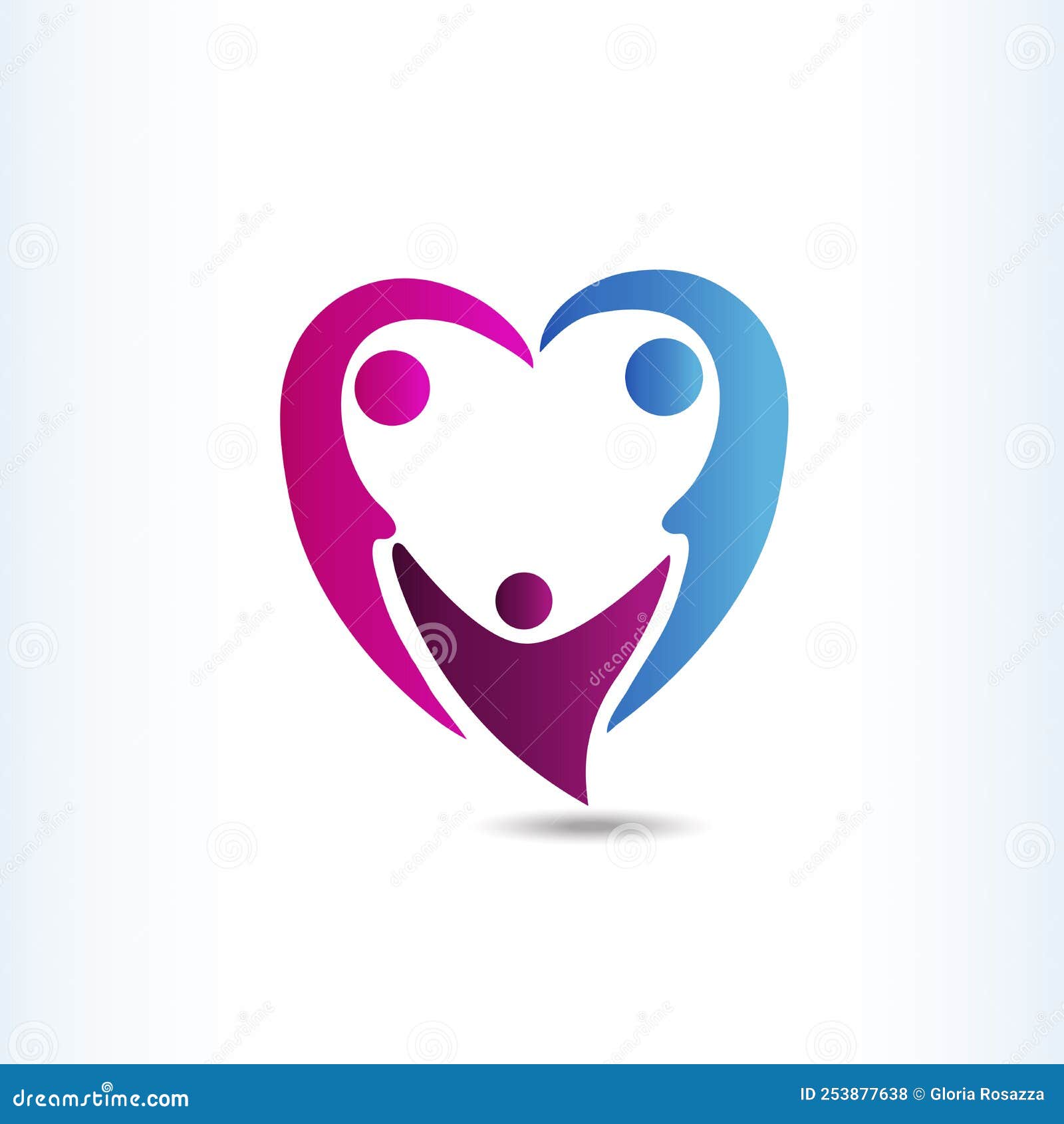 Logo Family in a Heart Icon Vector Stock Vector - Illustration of ...
