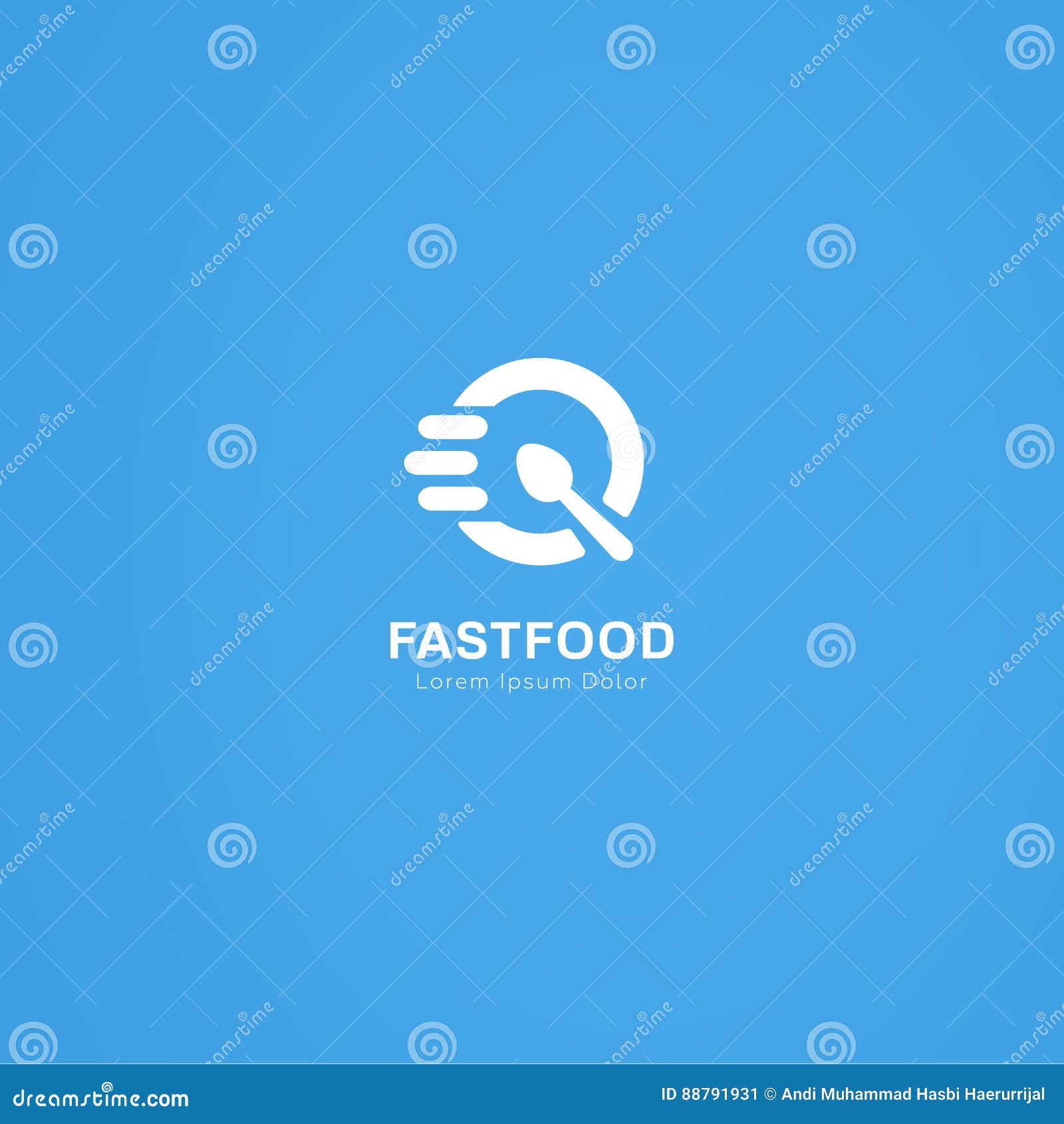 Logo Fast Food Spoon Bold Line Stock Illustration - Illustration of ...
