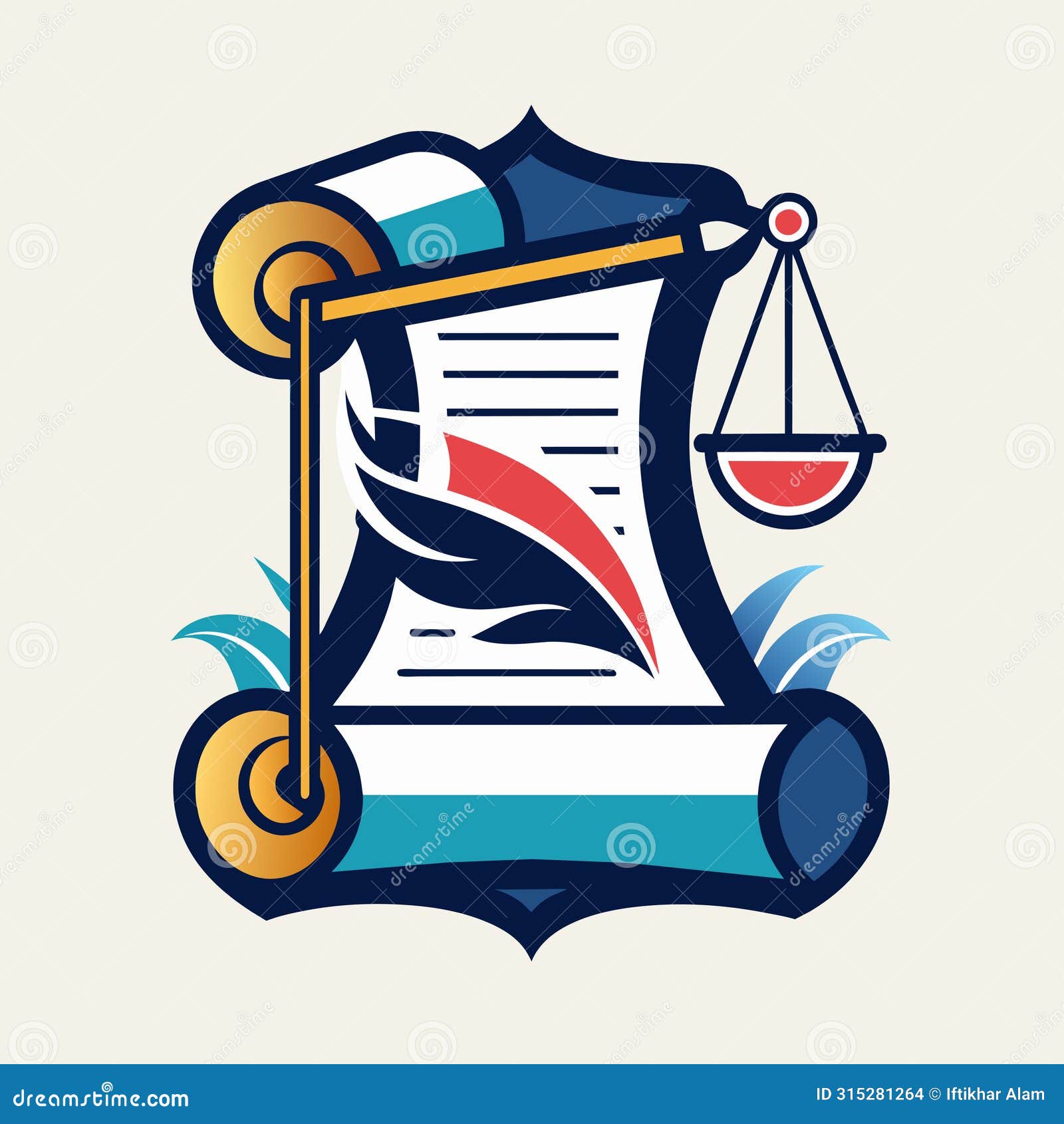 The Logo Features an Artistic Rendition of a Legal Document Scroll ...