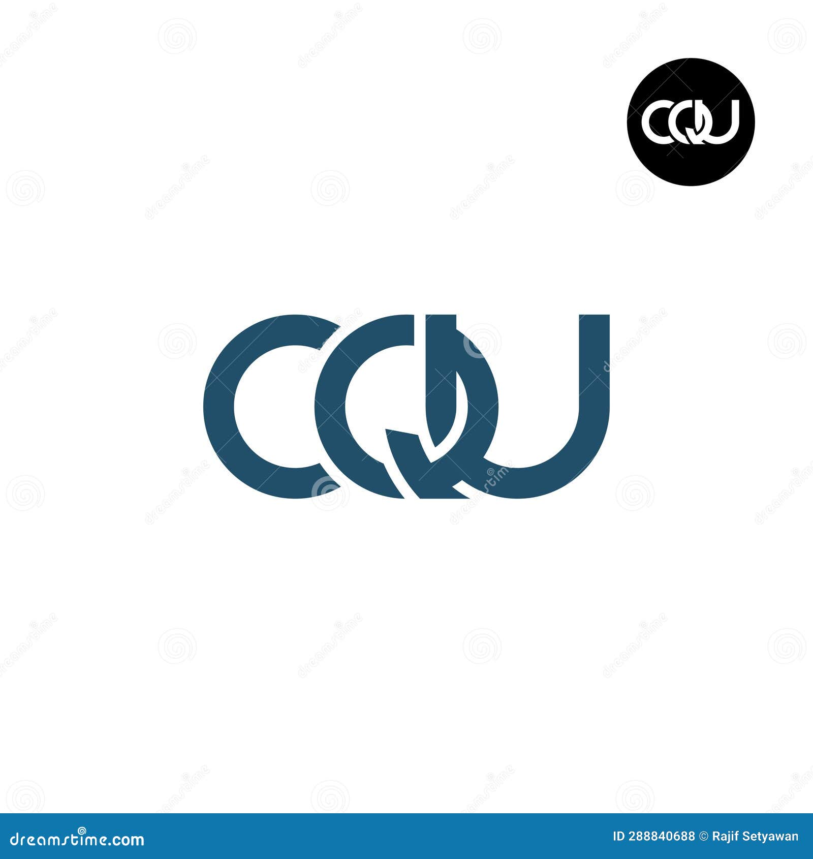 Letter CQU Monogram Logo Design Stock Vector - Illustration of ...