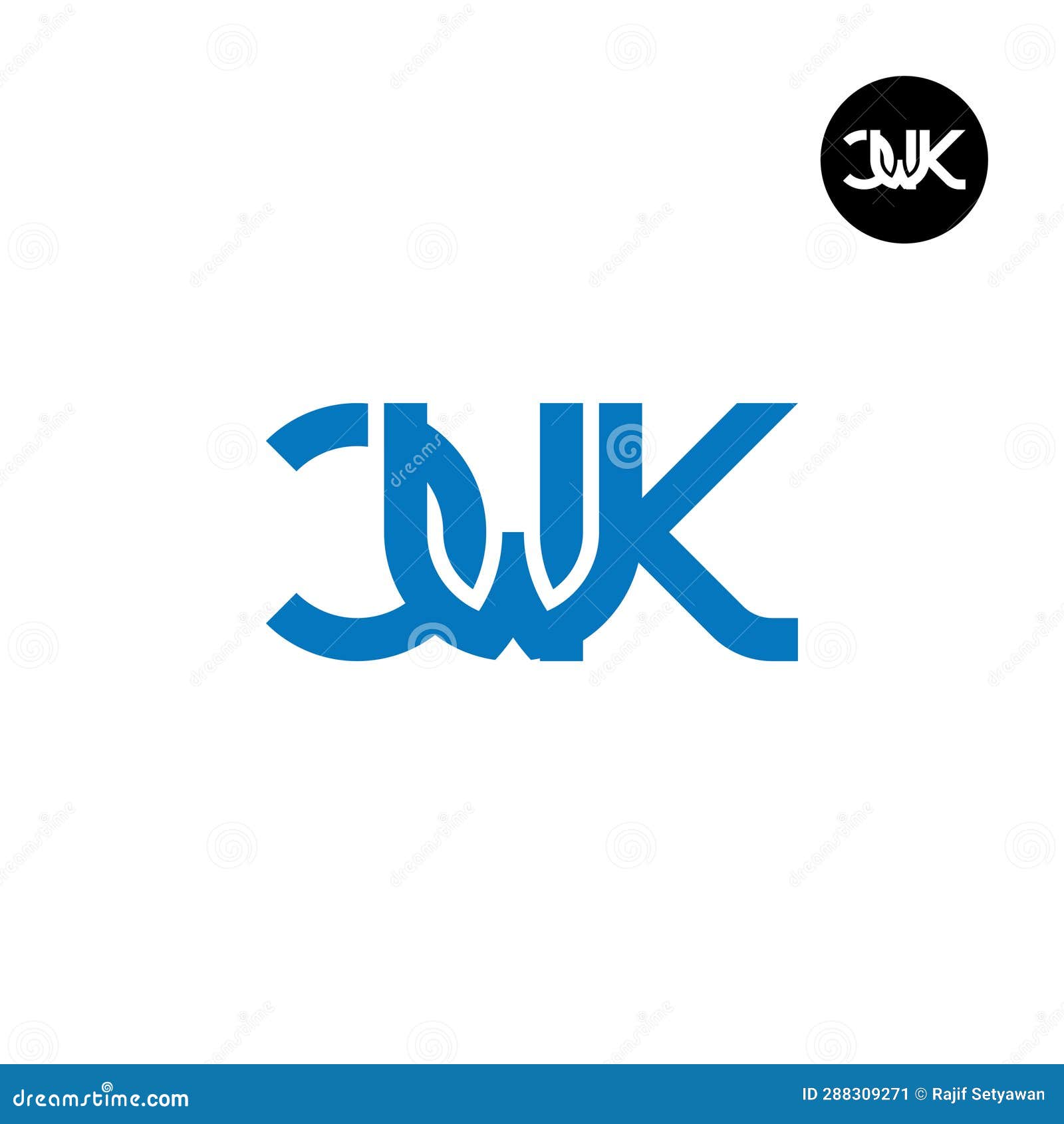 Letter CWK Monogram Logo Design Stock Vector - Illustration of ...