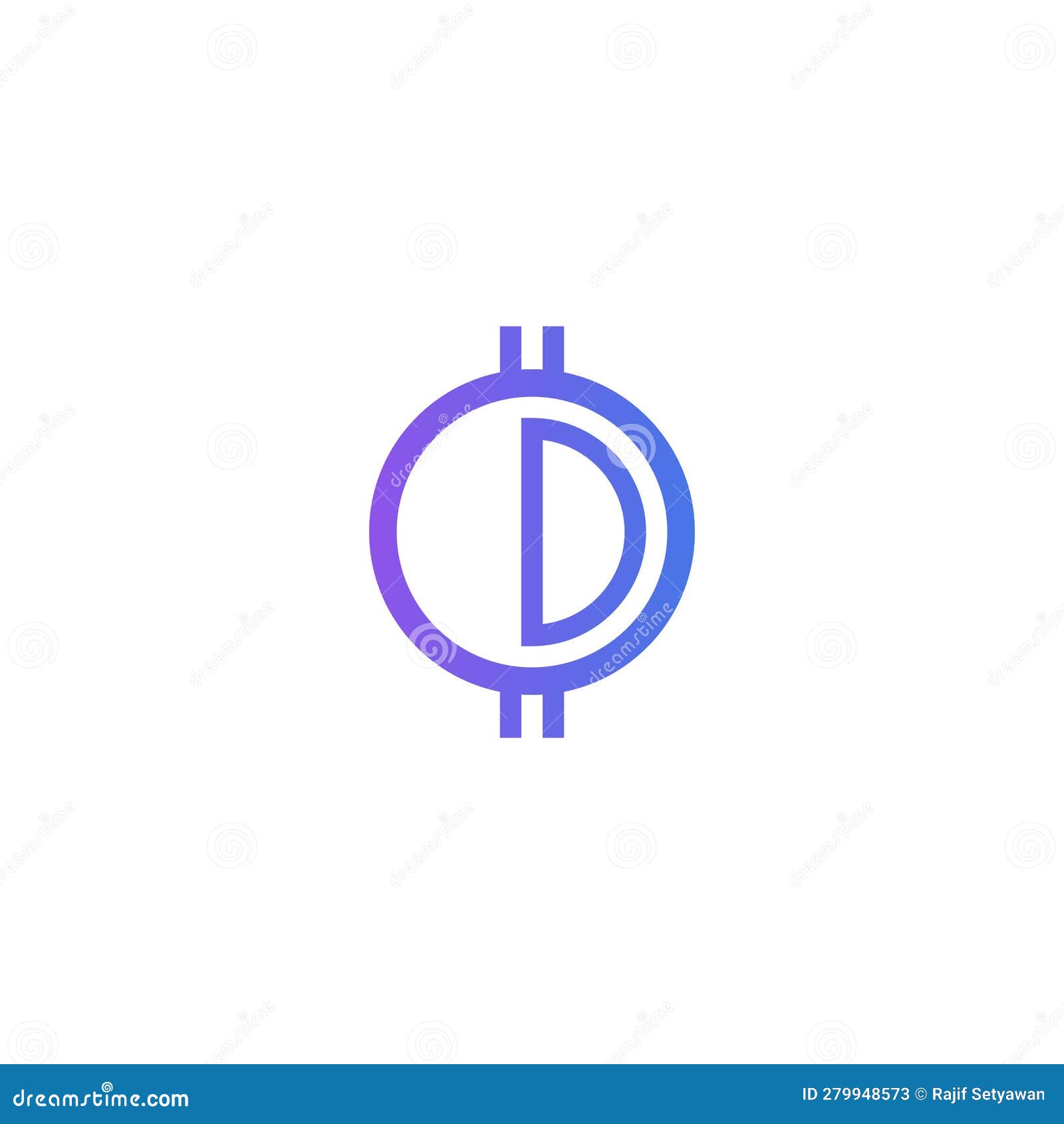 Letter D Token logo design stock vector. Illustration of currency ...