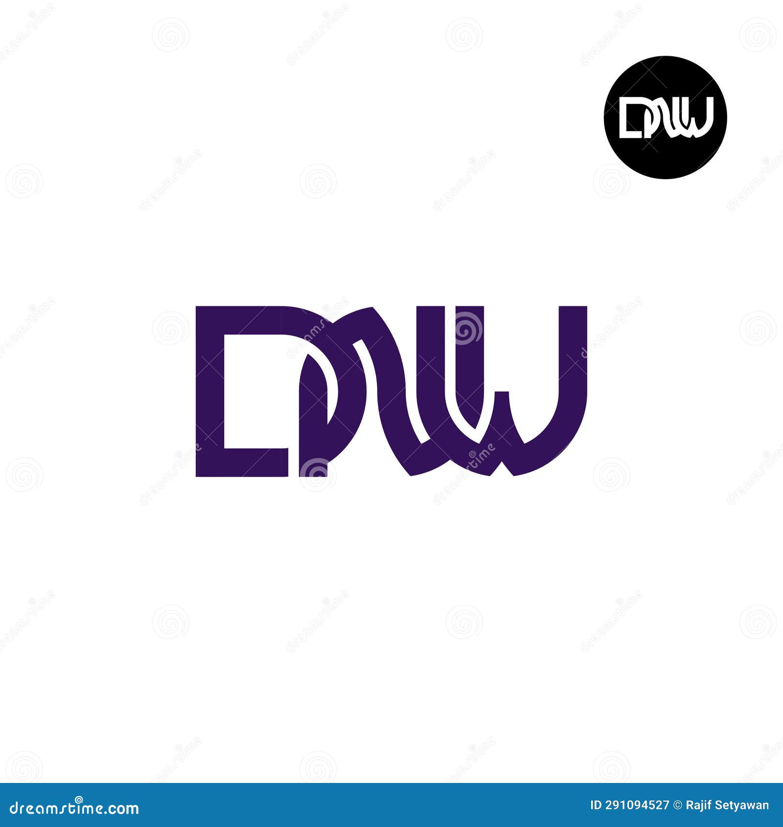 Letter DNW Monogram Logo Design Stock Vector - Illustration of ...