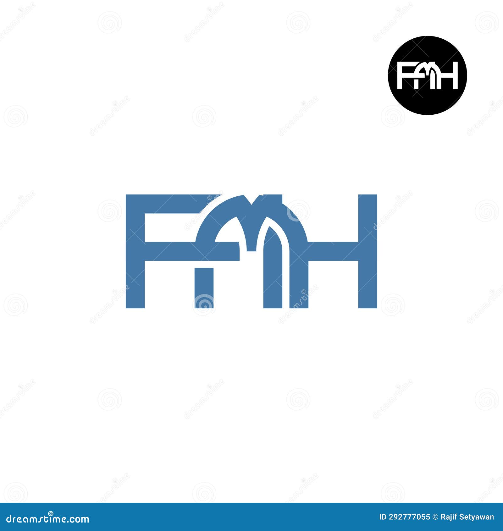 Letter FMH Monogram Logo Design Stock Illustration - Illustration of ...