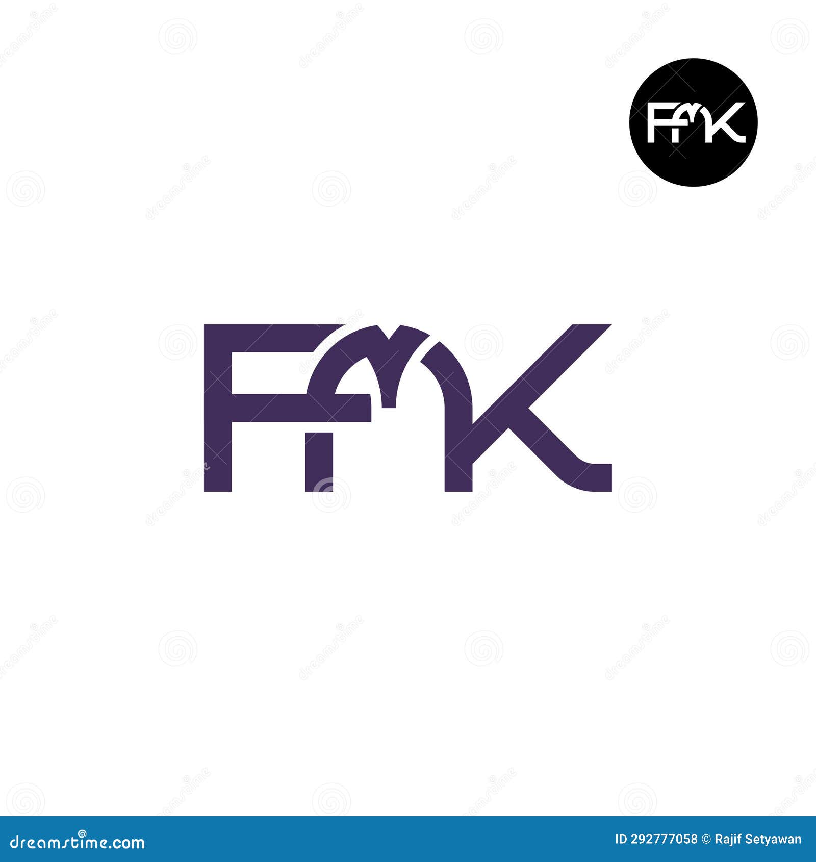 Letter FMK Monogram Logo Design Stock Illustration - Illustration of ...