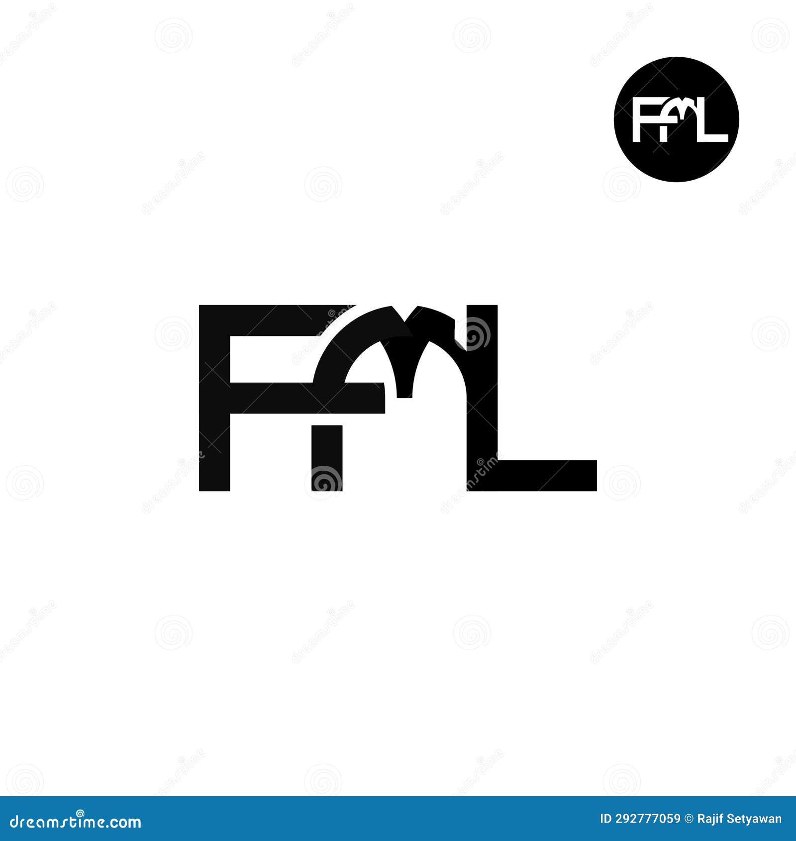 Letter FML Monogram Logo Design Stock Vector - Illustration of simple ...