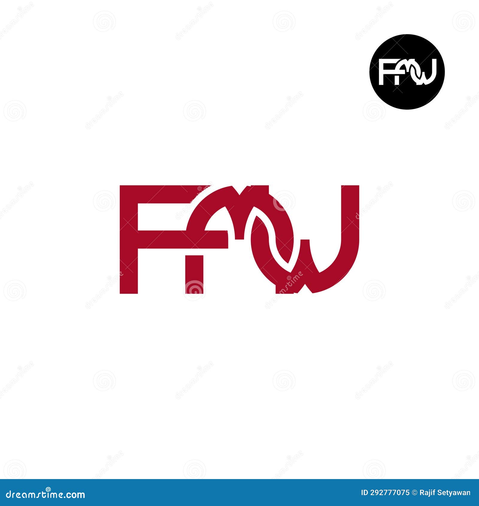 Letter FMW Monogram Logo Design Stock Vector - Illustration of logo ...