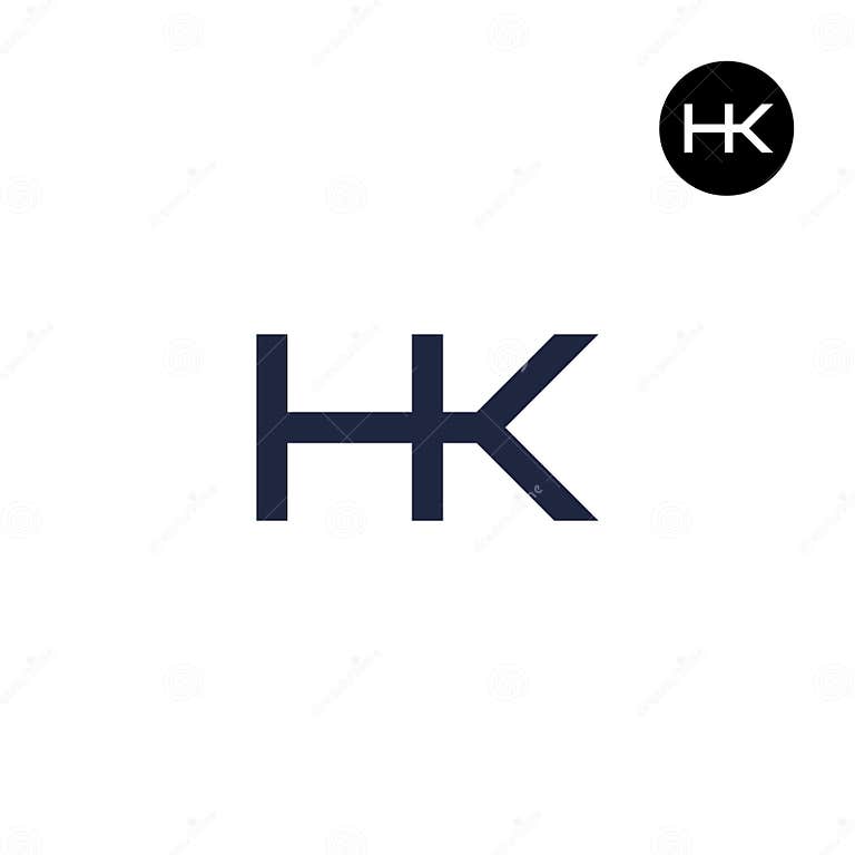 Letter HK Monogram Logo Design Stock Illustration - Illustration of ...