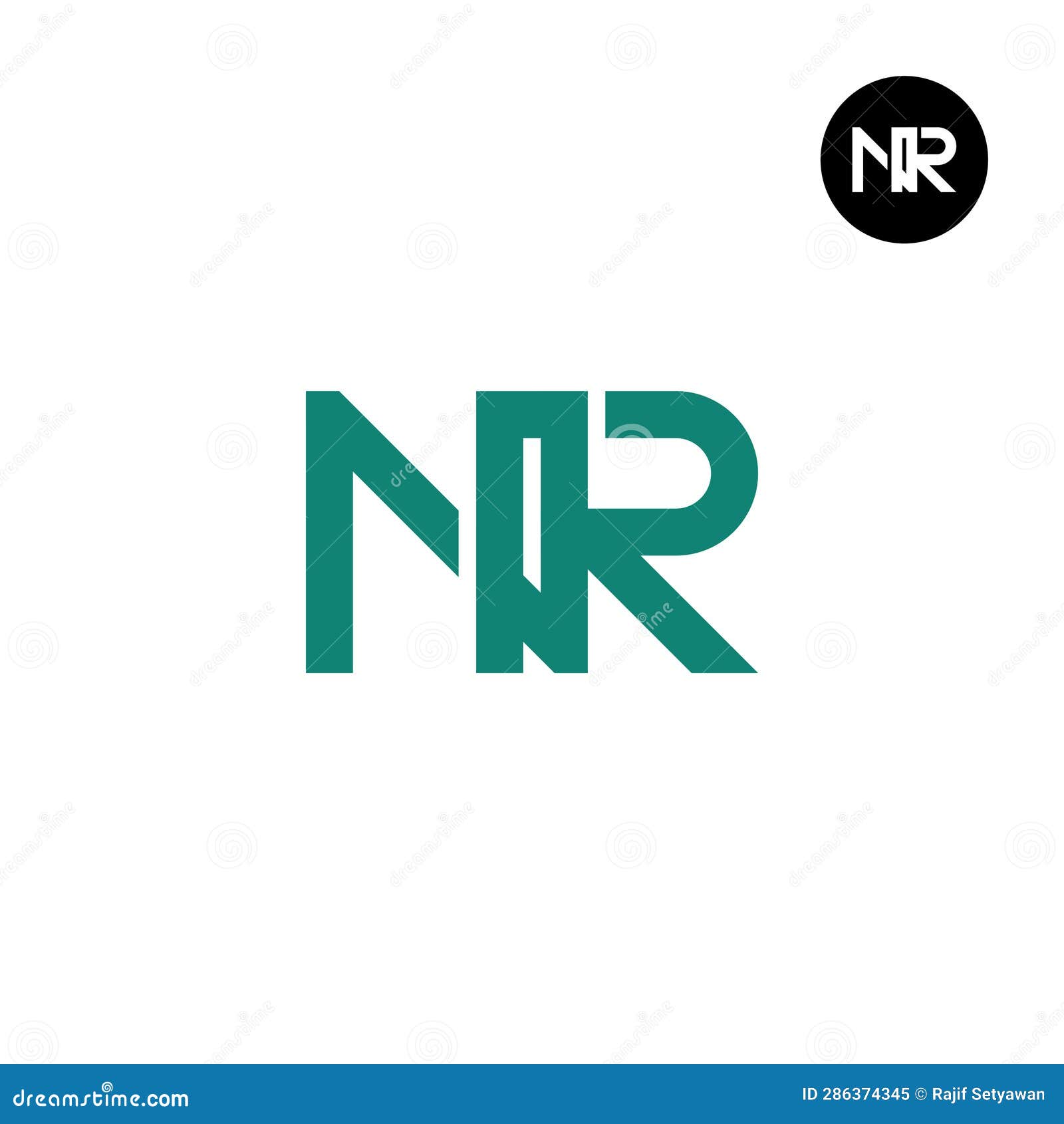 Letter NR Monogram Logo Design Stock Vector - Illustration of alphabet ...