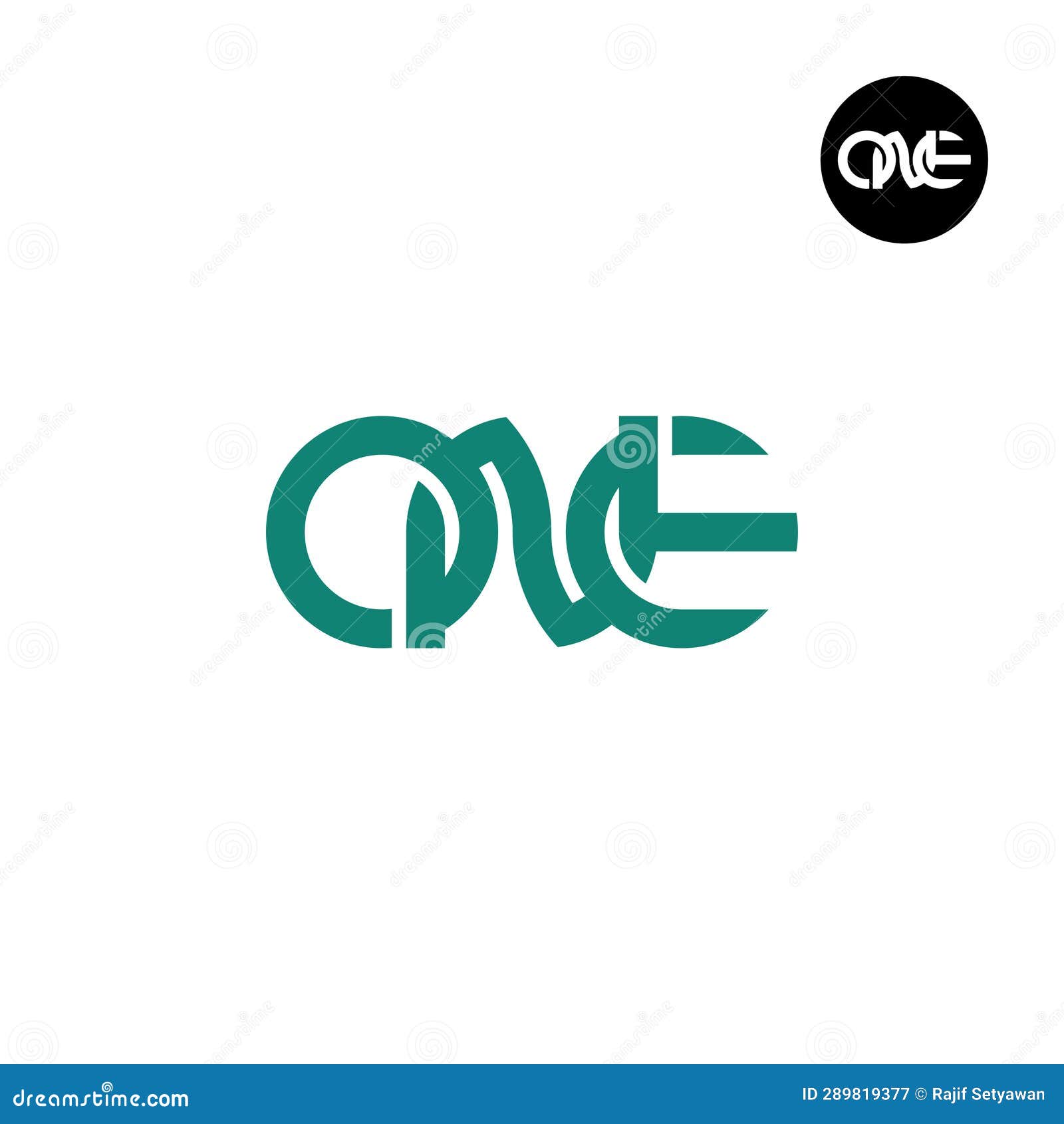 Letter ONE Monogram Logo Design Stock Illustration - Illustration of ...