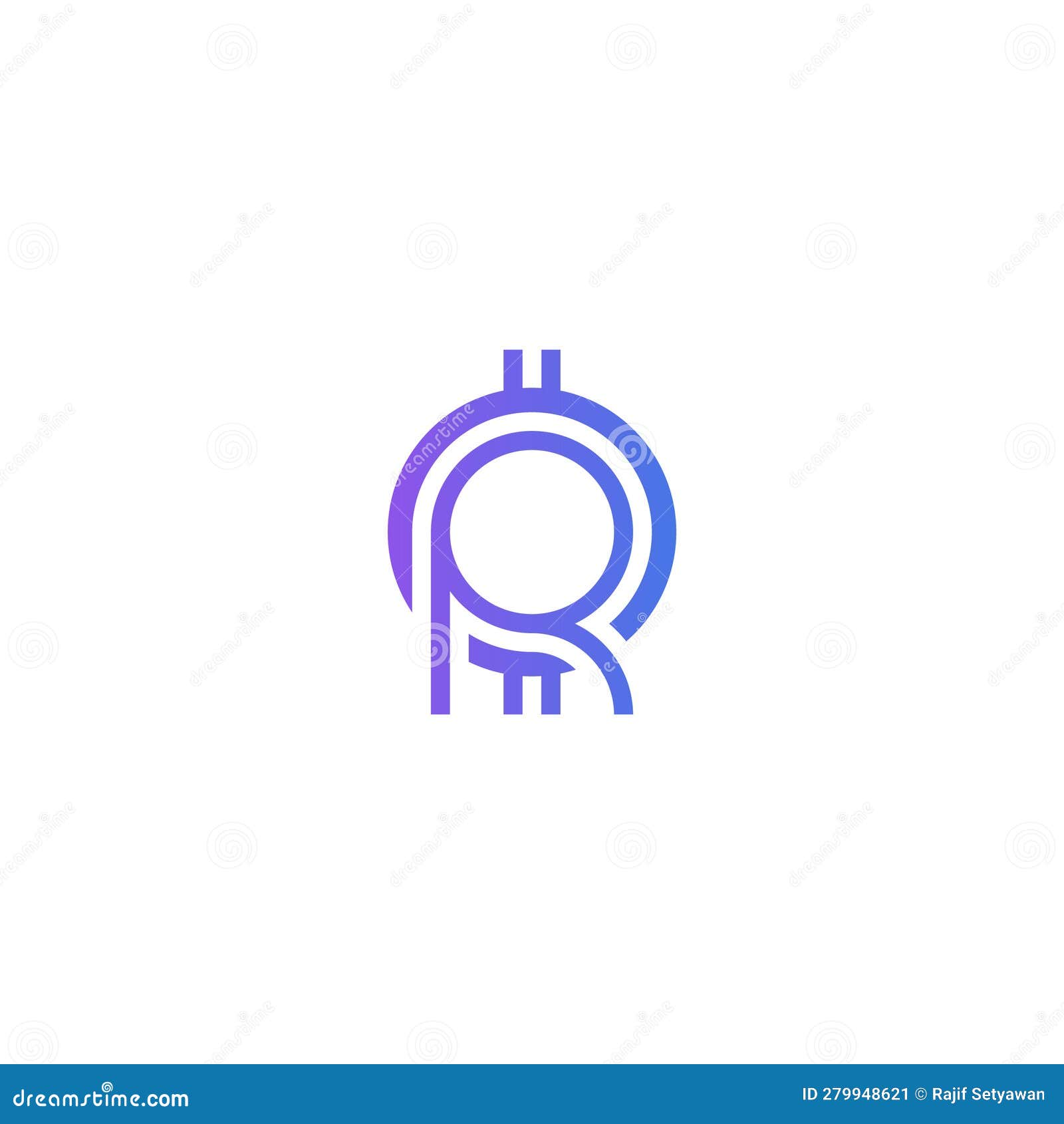 Letter R Token logo design stock vector. Illustration of technology ...