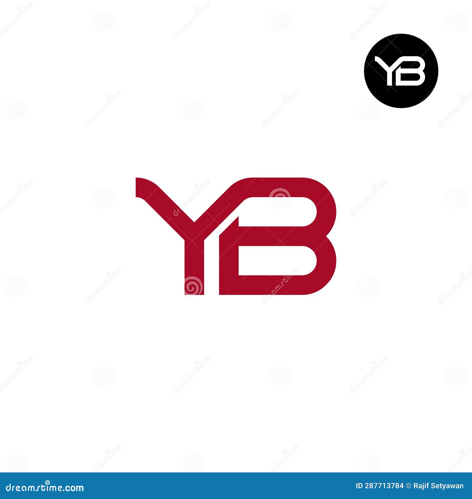 Letter YB Monogram Logo Design Stock Vector - Illustration of letter ...