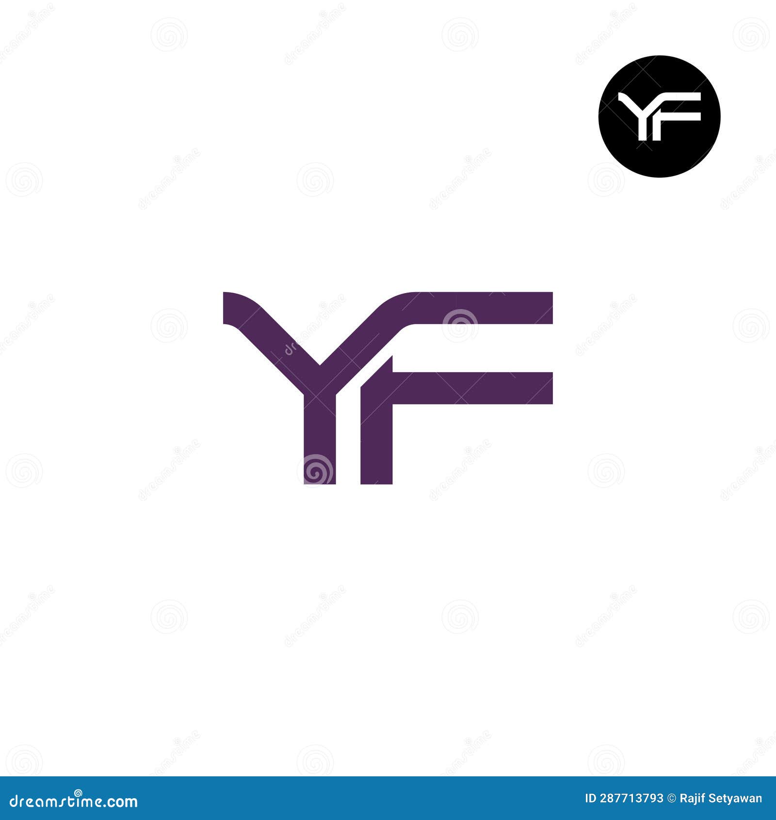 Letter YF Monogram Logo Design Cartoon Vector | CartoonDealer.com ...