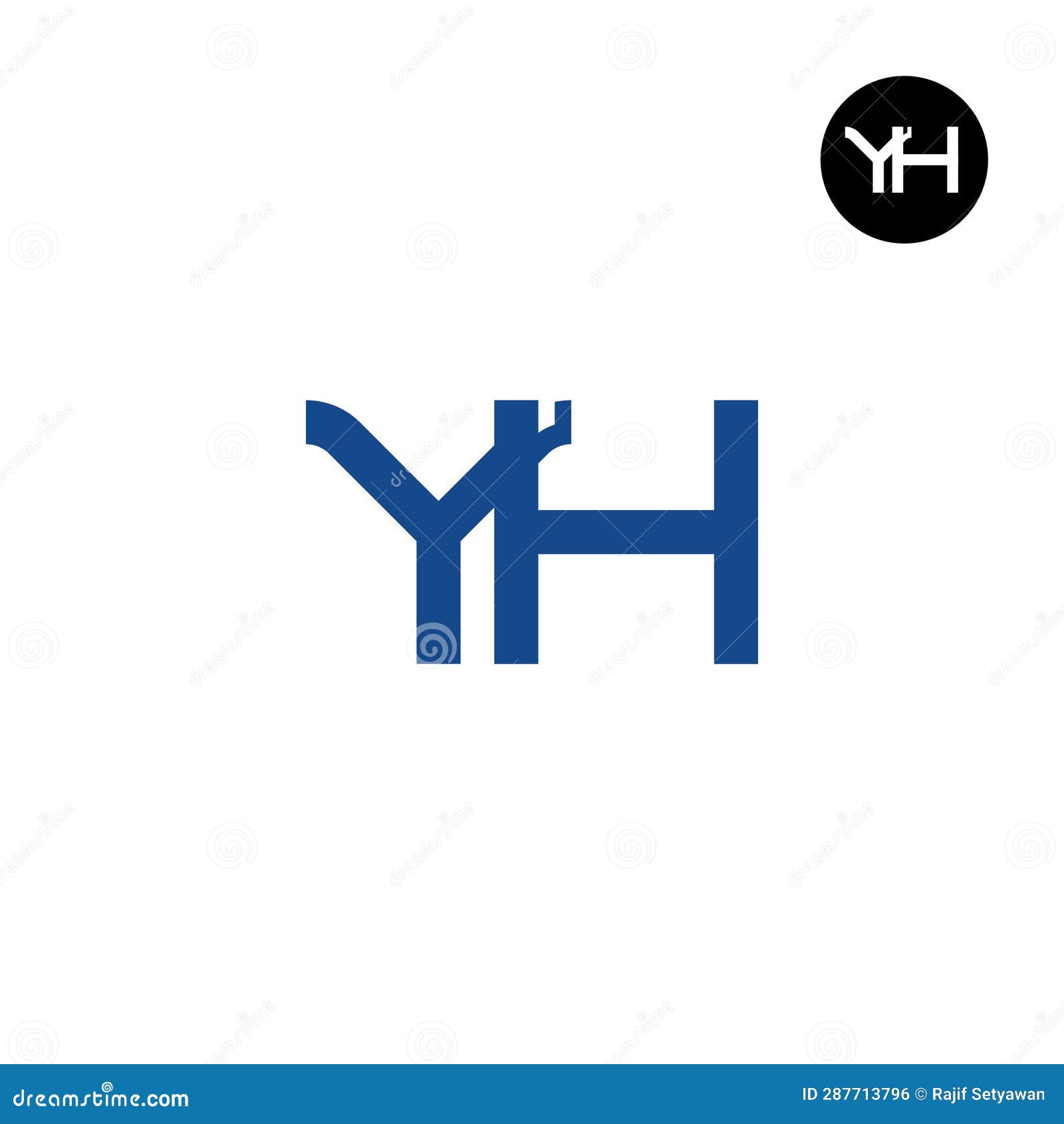Letter YH Monogram Logo Design Stock Illustration - Illustration of ...