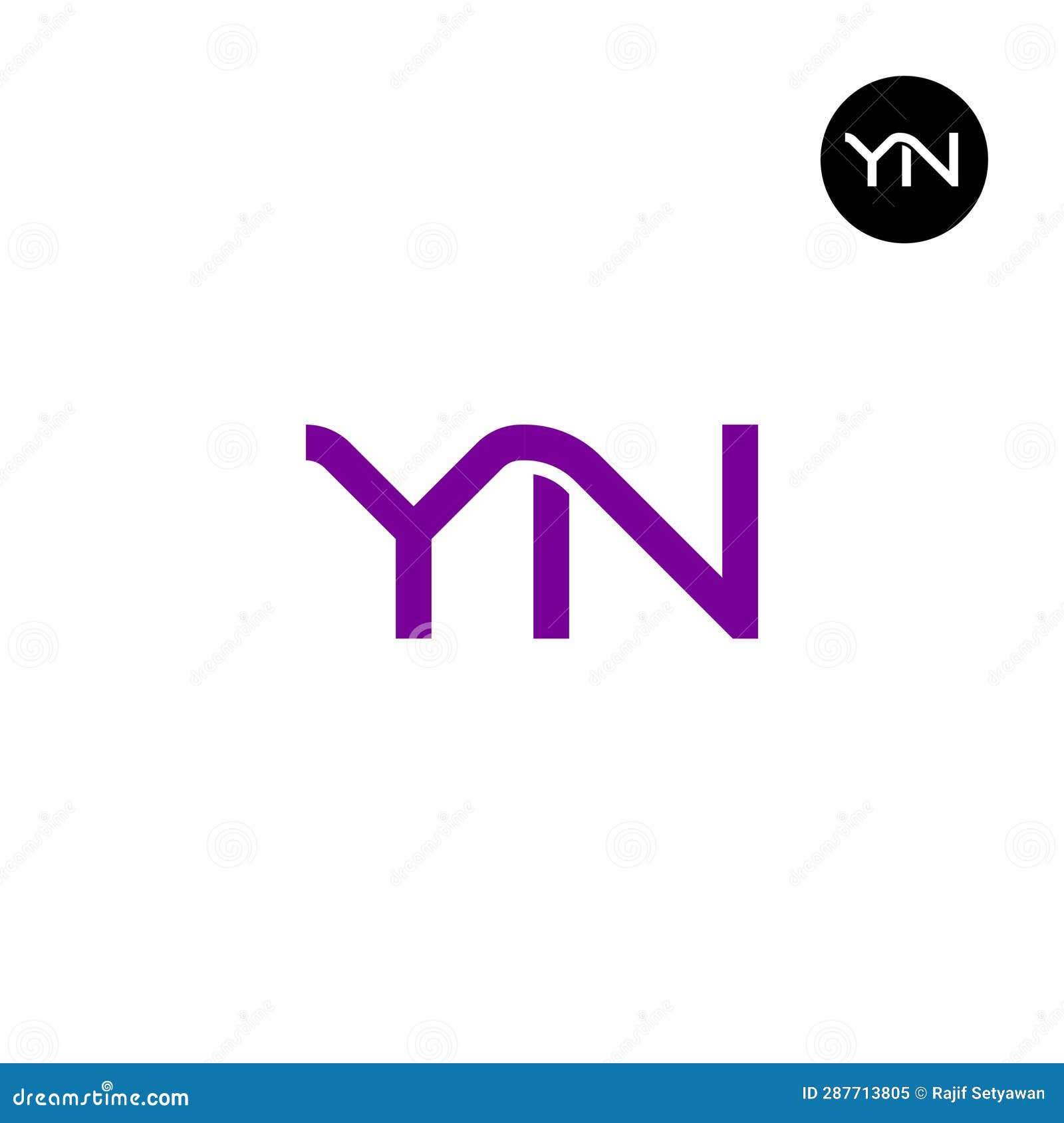 Letter YN Monogram Logo Design Stock Vector - Illustration of modern ...