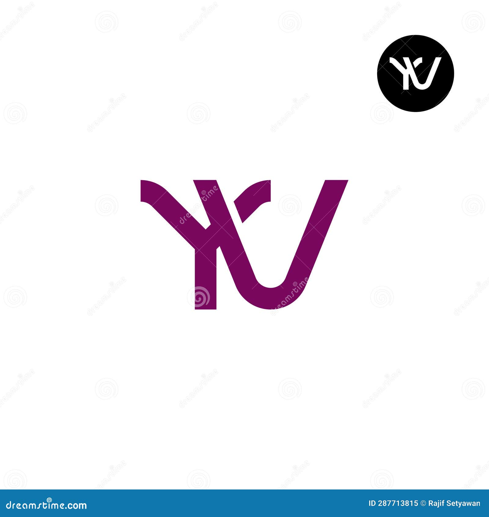 Letter YV Monogram Logo Design Stock Illustration - Illustration of ...