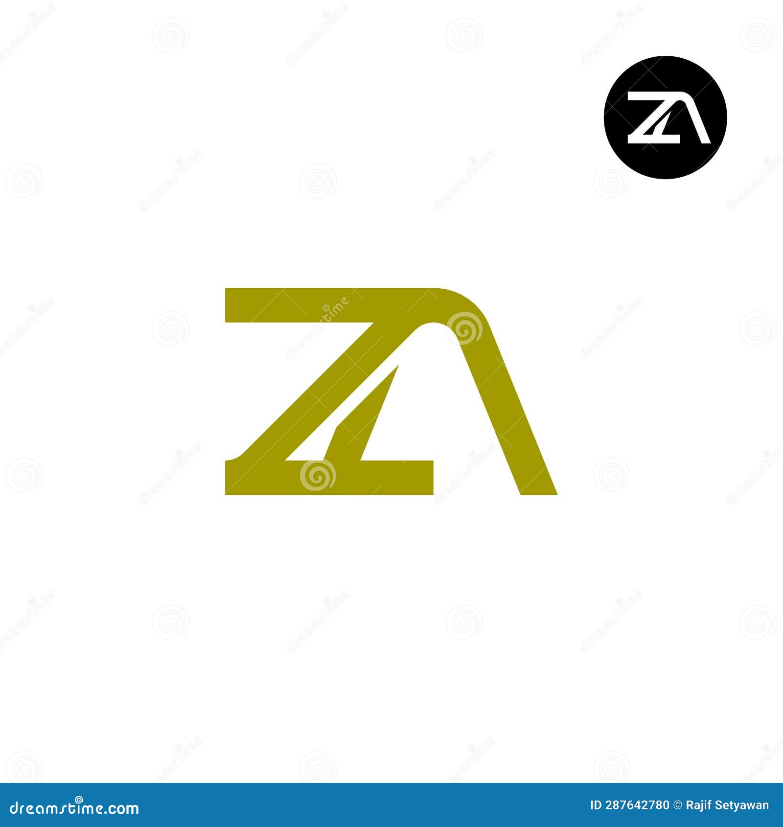 Letter ZA Monogram Logo Design Stock Illustration - Illustration of ...