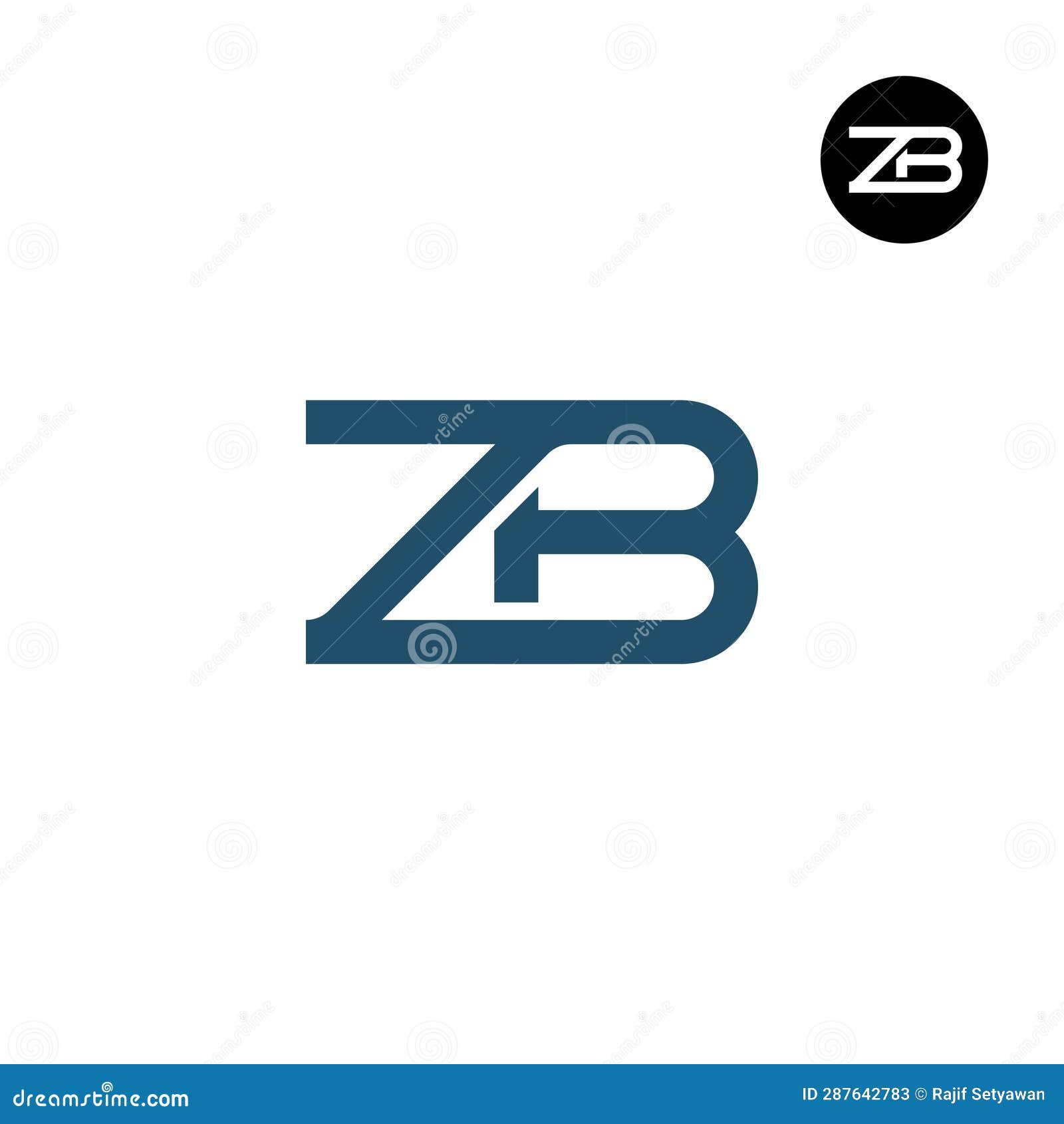 Letter ZB Monogram Logo Design Stock Illustration - Illustration of ...