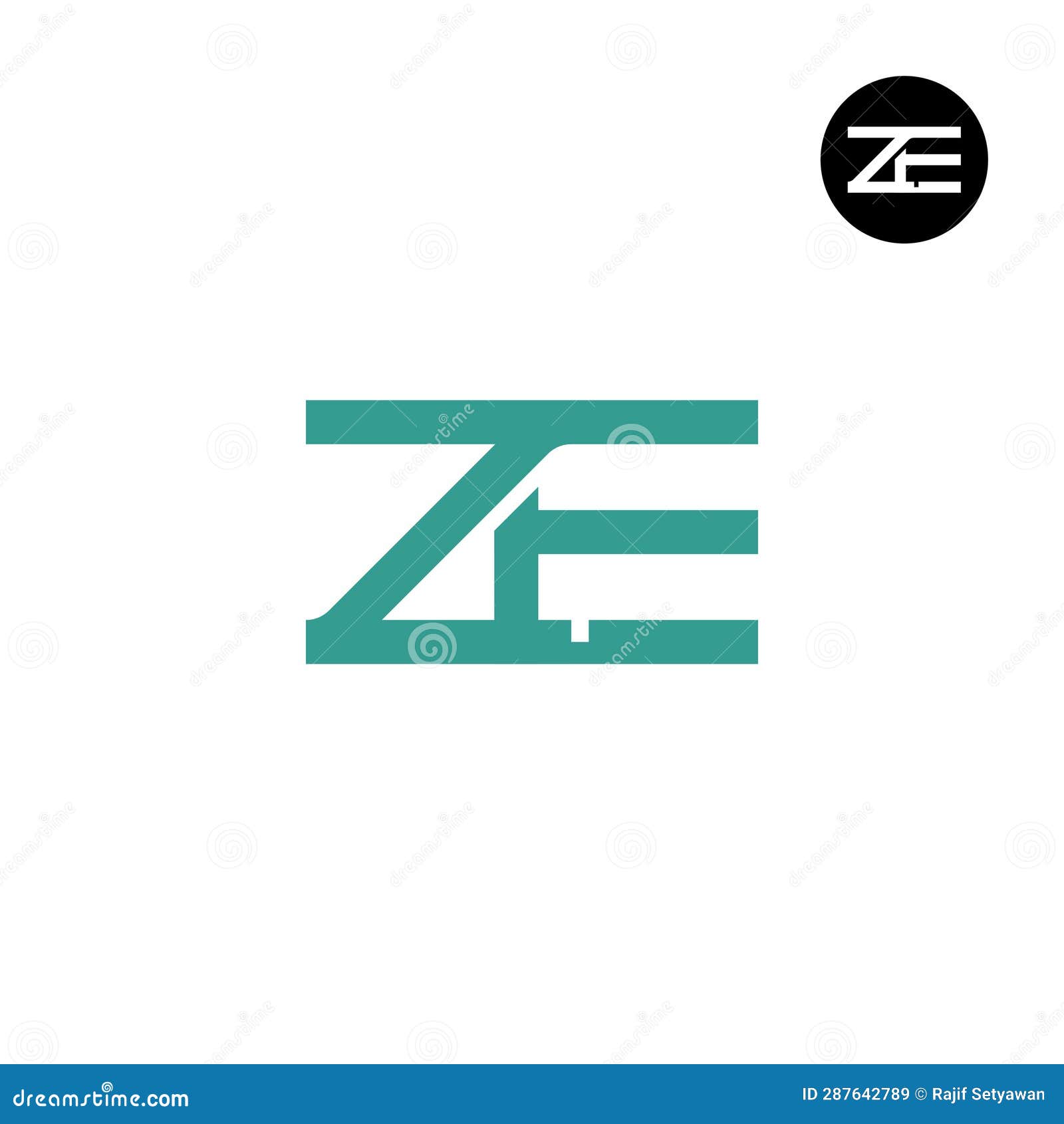 Letter ZE Monogram Logo Design Stock Vector - Illustration of ...