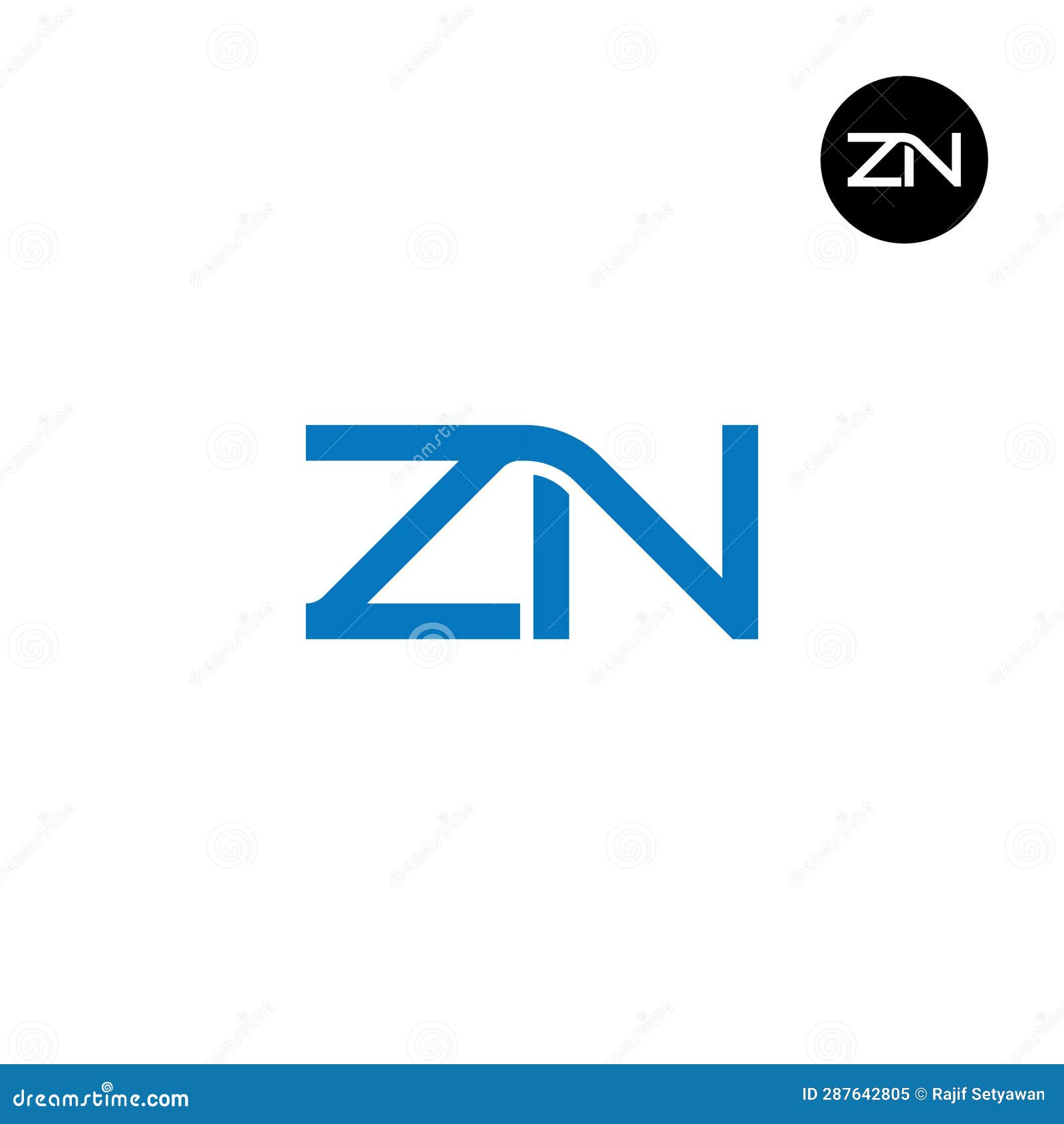 Letter ZN Monogram Logo Design Stock Vector - Illustration of simple ...
