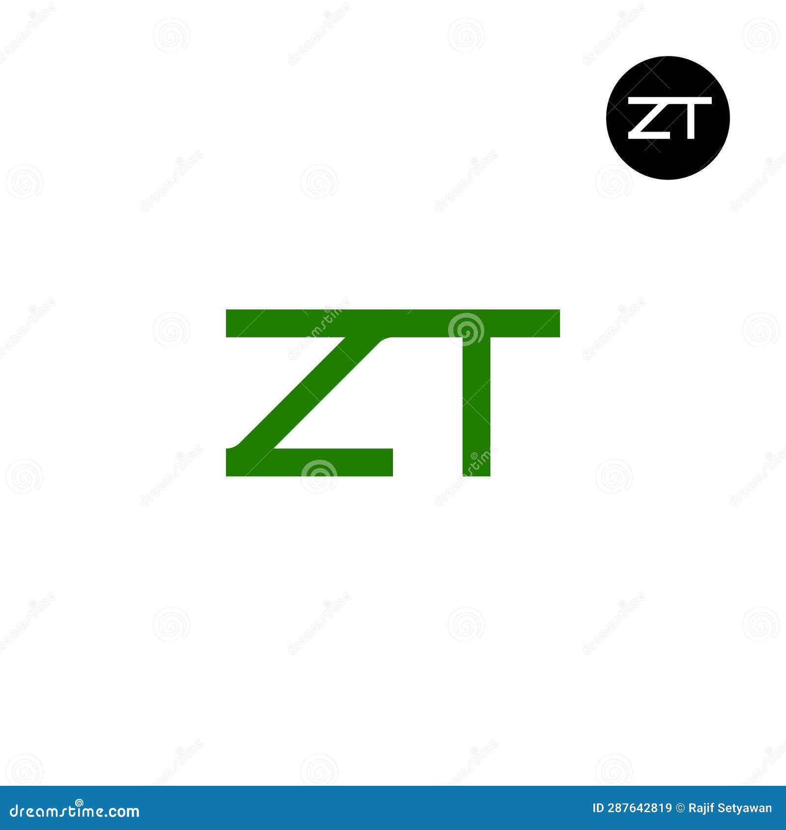 Letter ZT Monogram Logo Design Stock Illustration - Illustration of ...