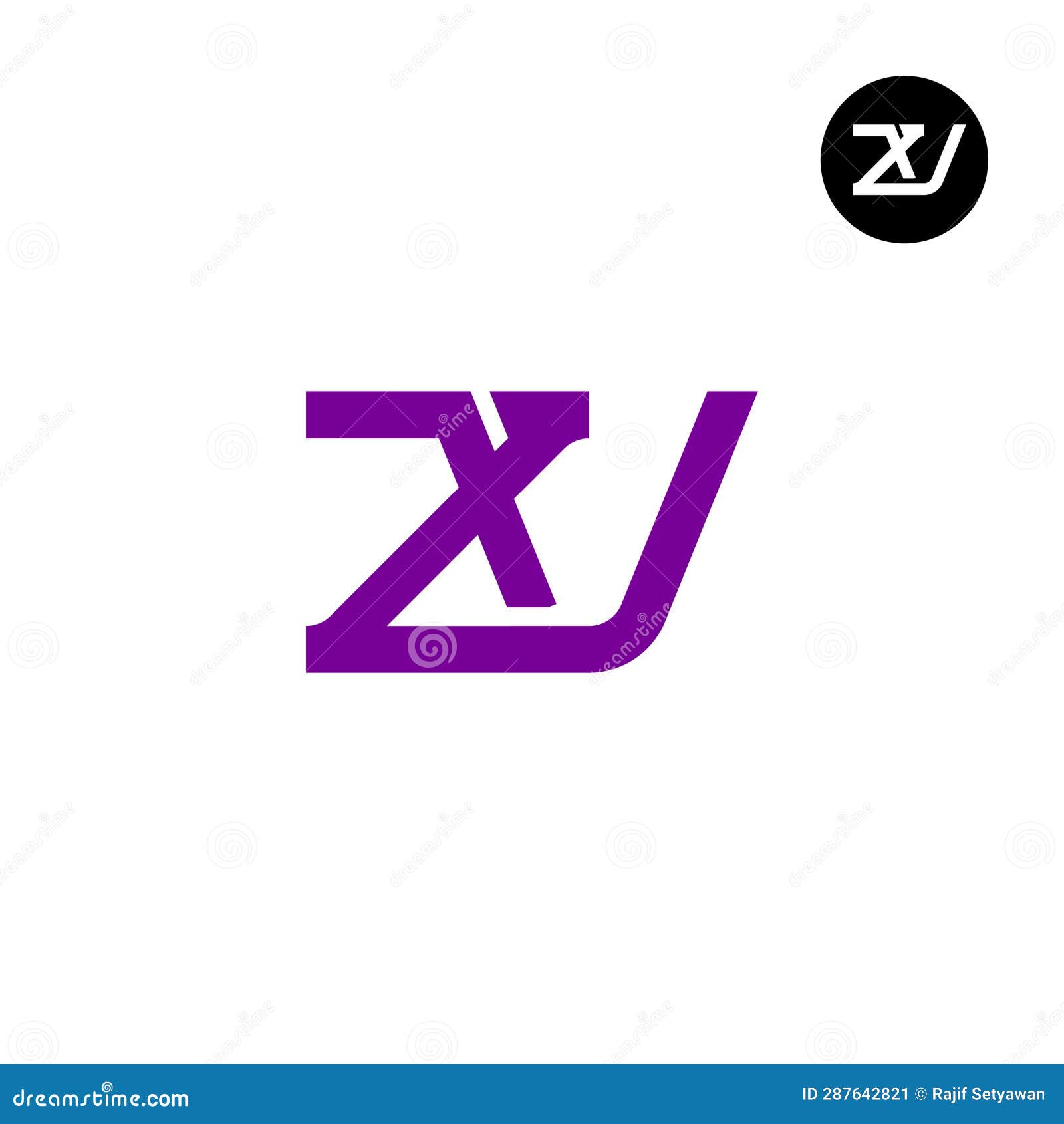 Letter ZV Monogram Logo Design Stock Illustration - Illustration of ...