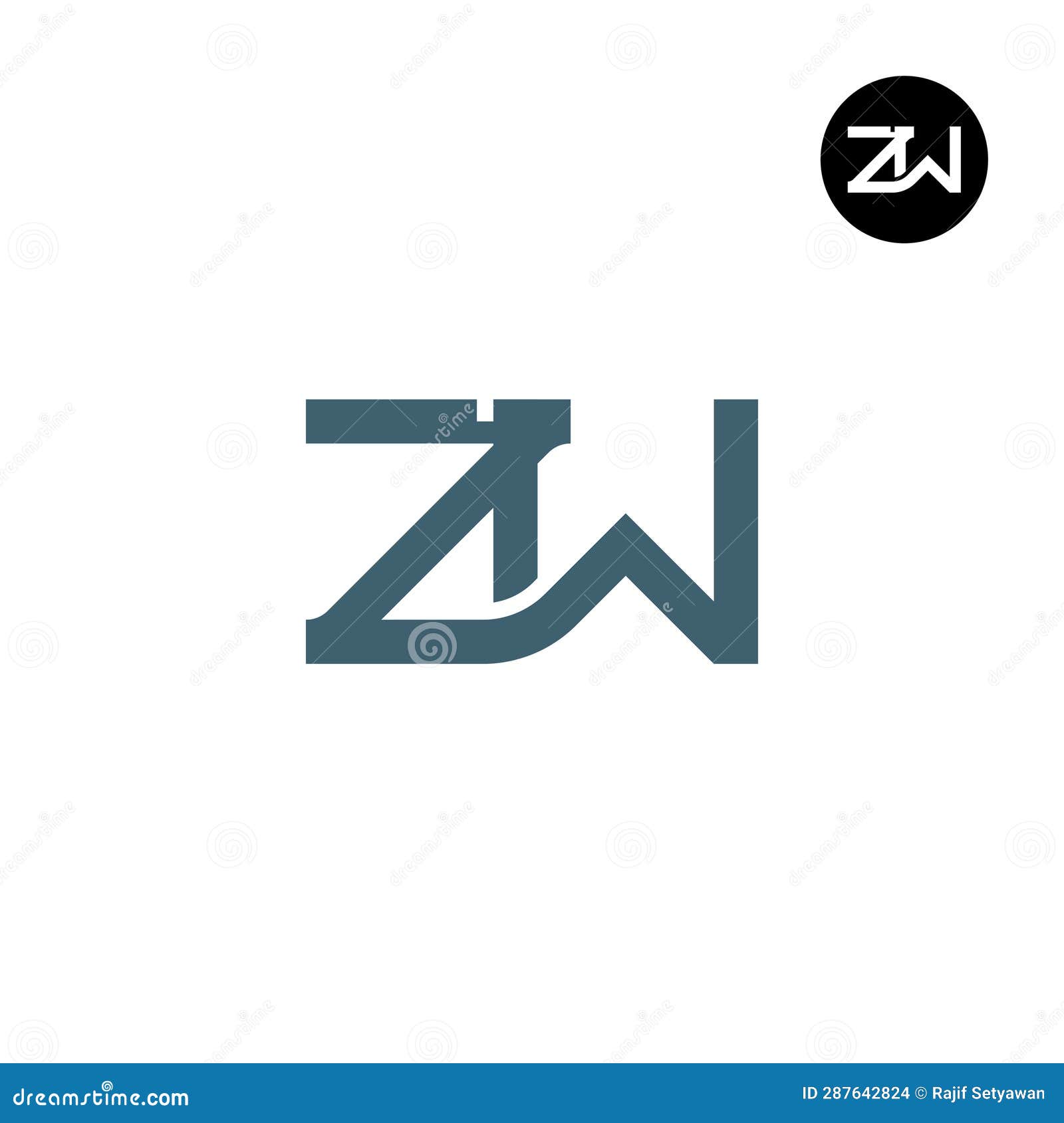 Letter ZW Monogram Logo Design Stock Illustration - Illustration of ...
