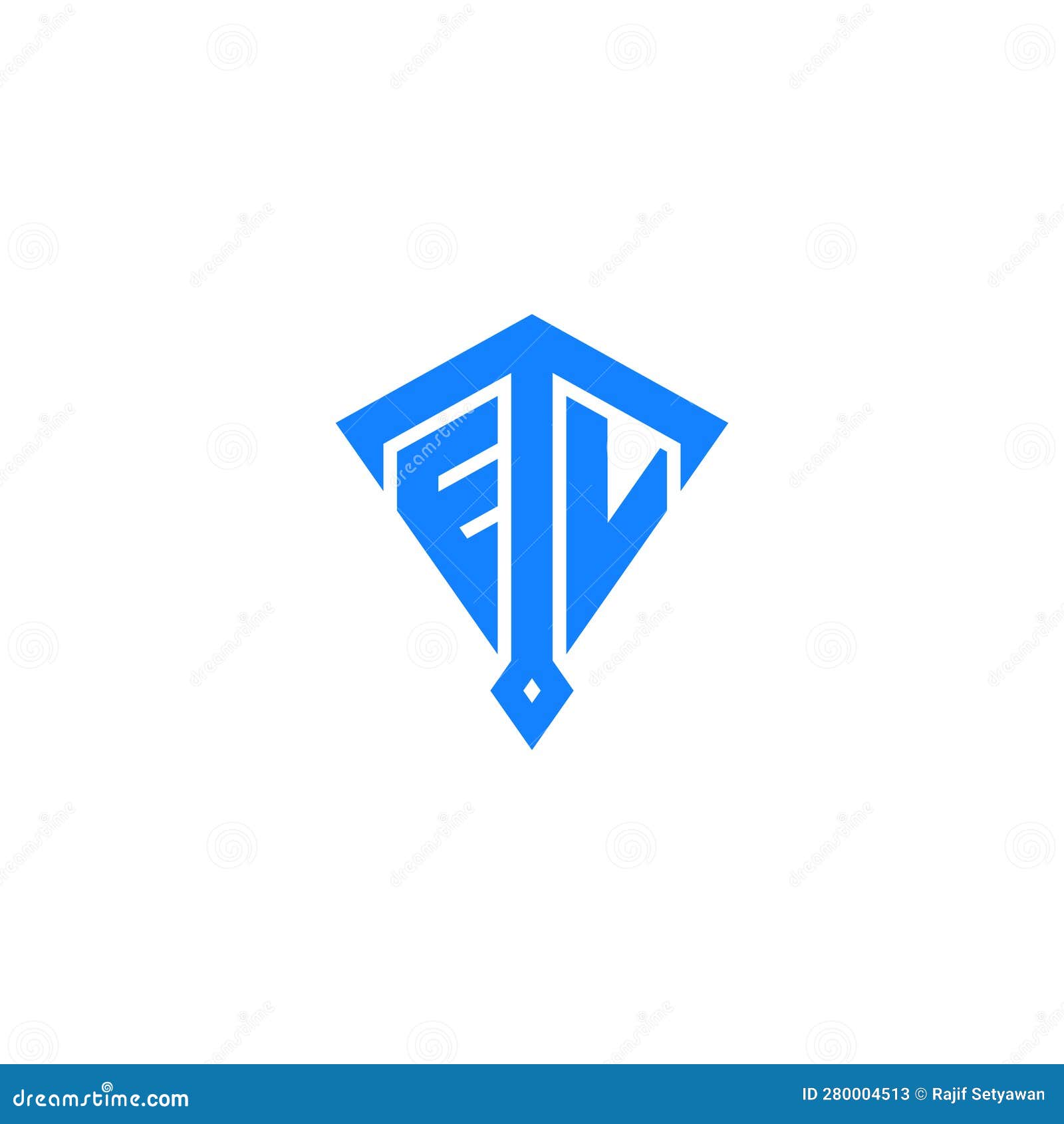 Letters TEV Anchor Logo Design Stock Vector - Illustration of ...