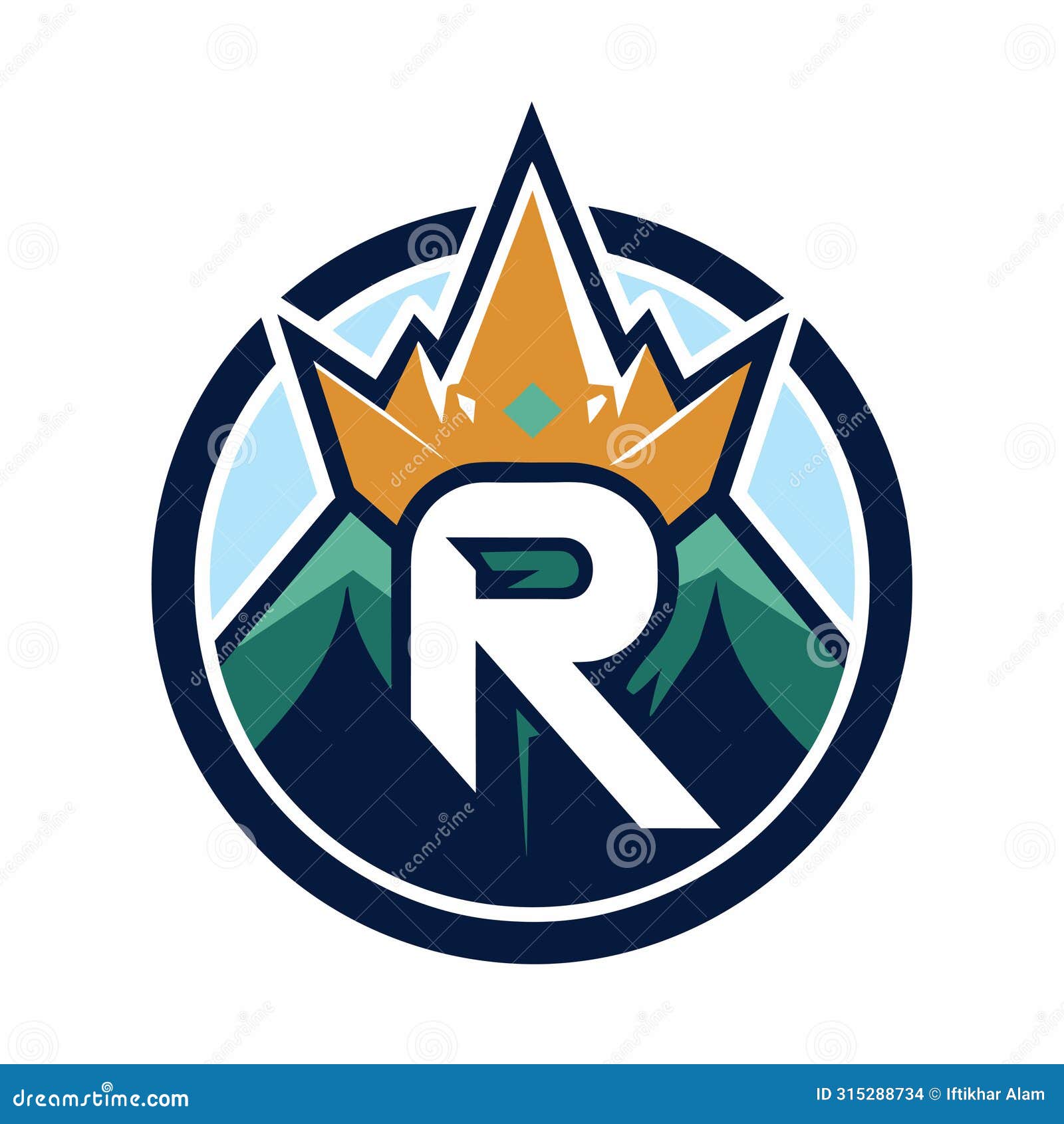 The Logo Features a Letter R with a Mountain and Crown Incorporated ...