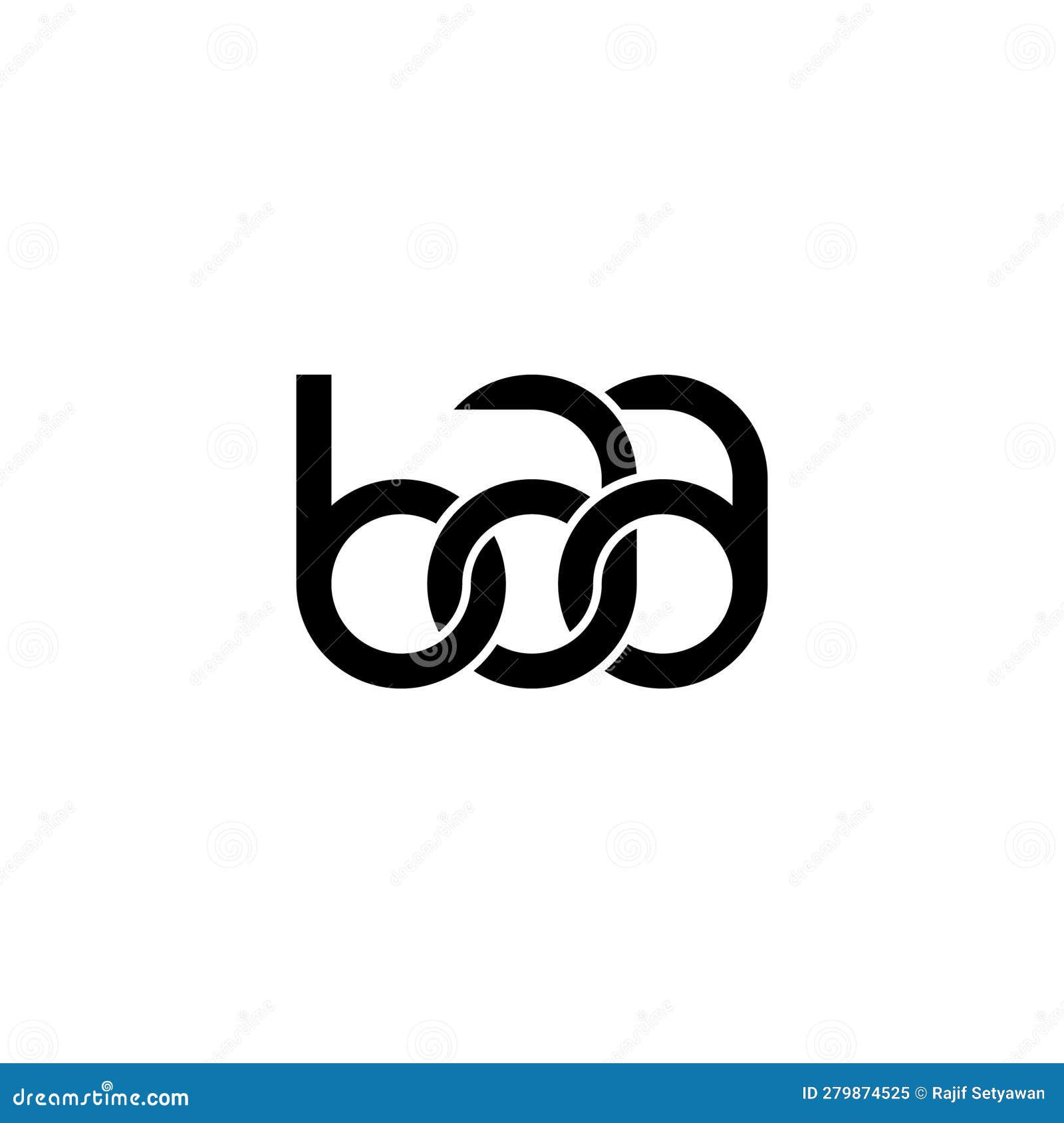 Linked Letters BAA Monogram Logo Design Stock Vector - Illustration of ...