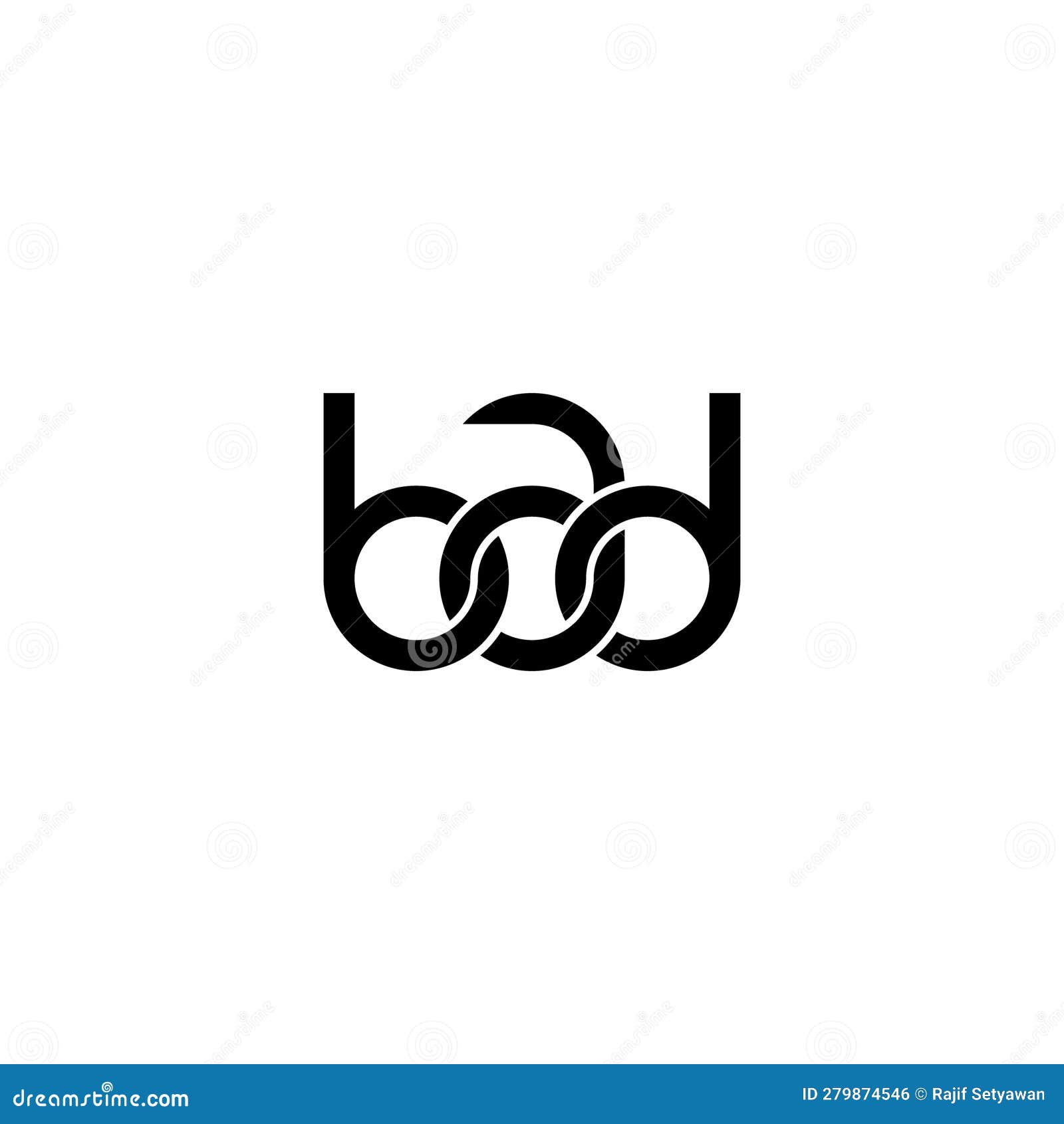 Linked Letters BAD Monogram Logo Design Stock Vector - Illustration of ...