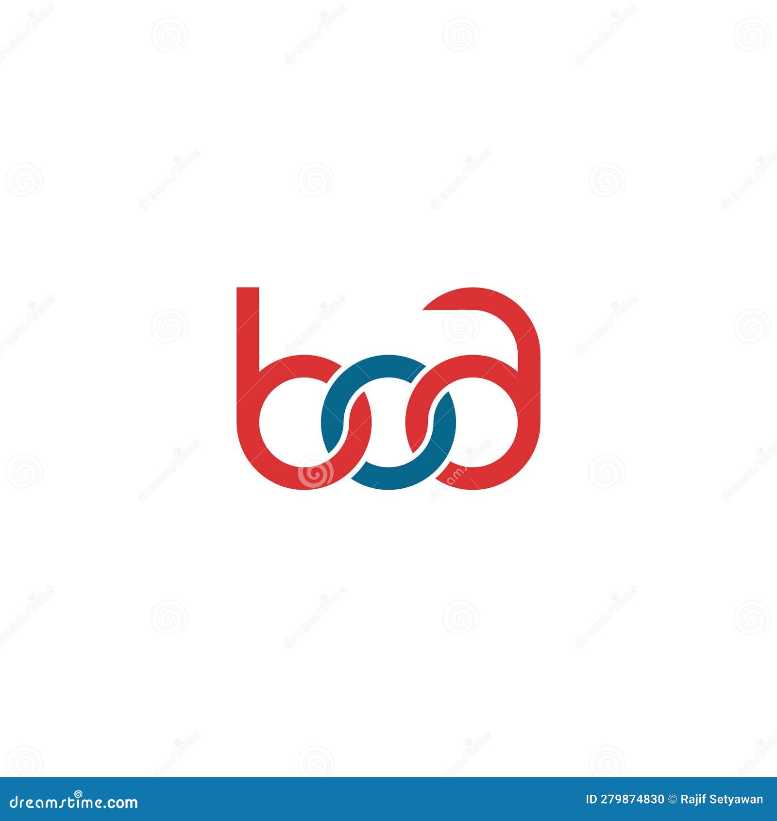 Linked Letters BOA Monogram Logo Design Stock Vector - Illustration of ...